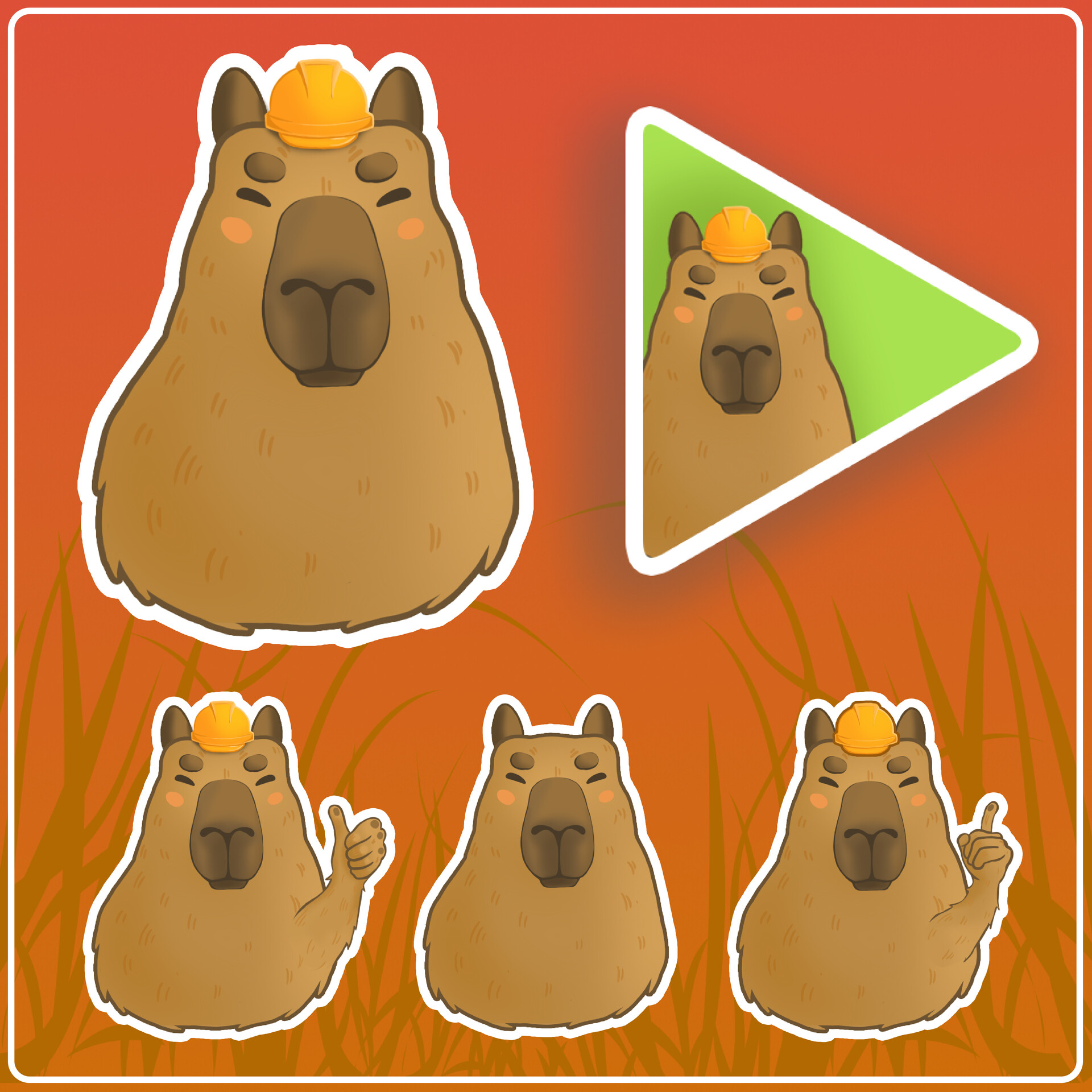 ArtStation - "CapybaraTower". A set of UI for a browser game.