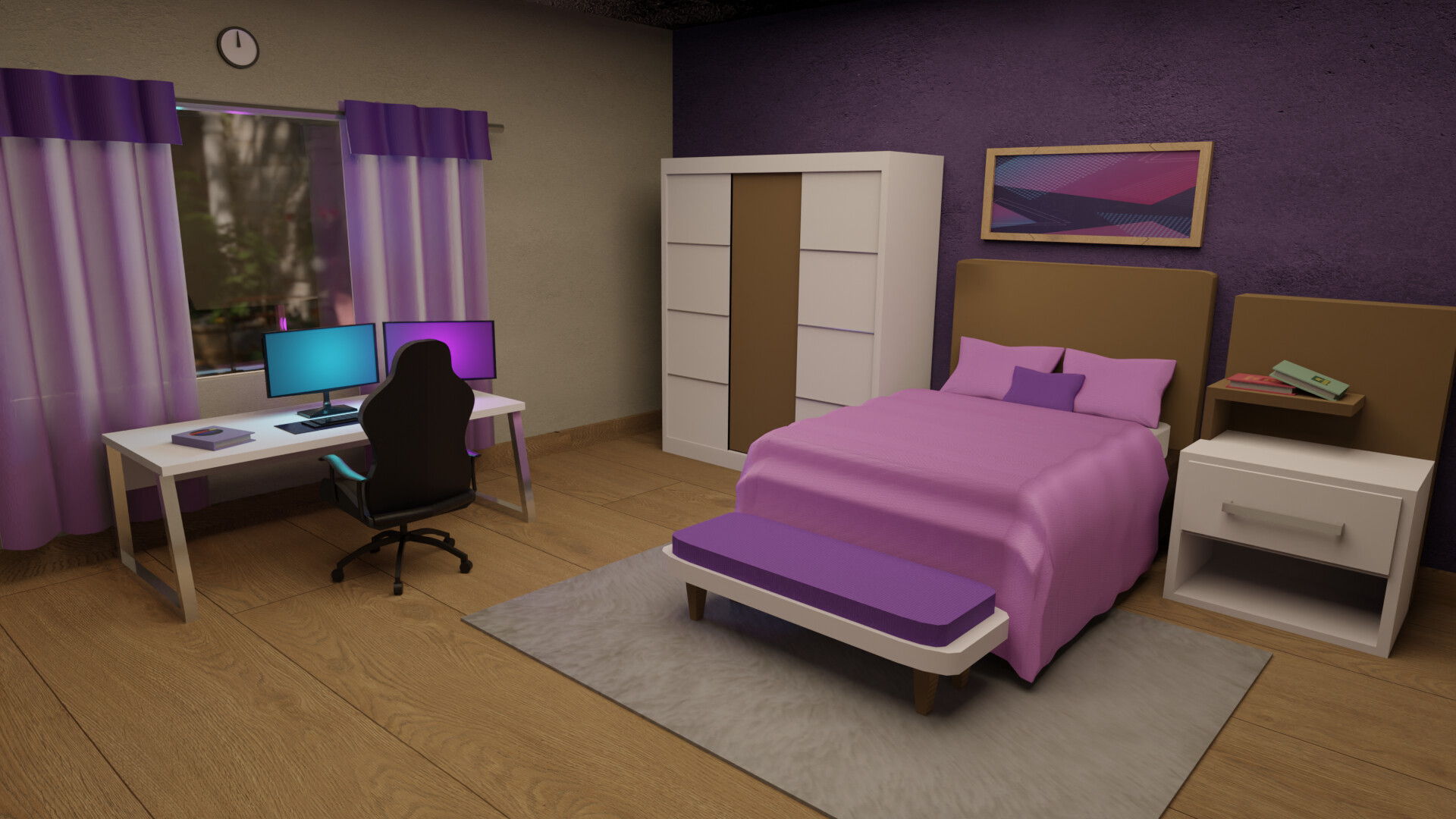 ArtStation - Dream Bedroom | Digital Modeling and Animation | 2023