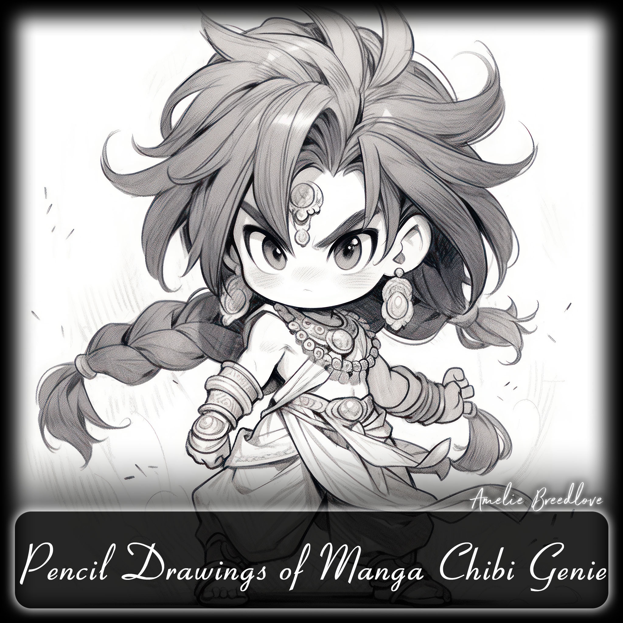 Amelie Anime - 200 Pencil Drawings of Manga Chibi Genie (Full Body ...