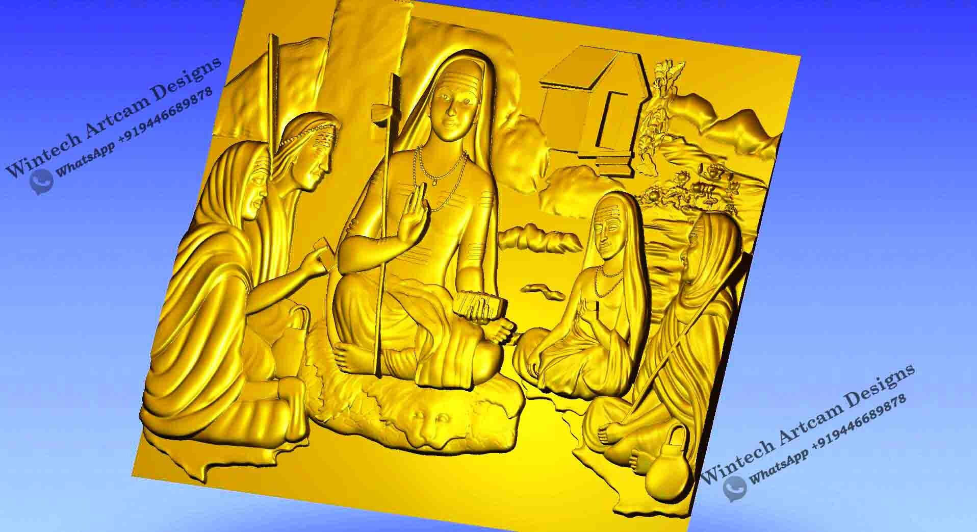 Krishnaa - Unveiling the Divine: Stunning 3D Artcam CNC Designs of Shankaracharya