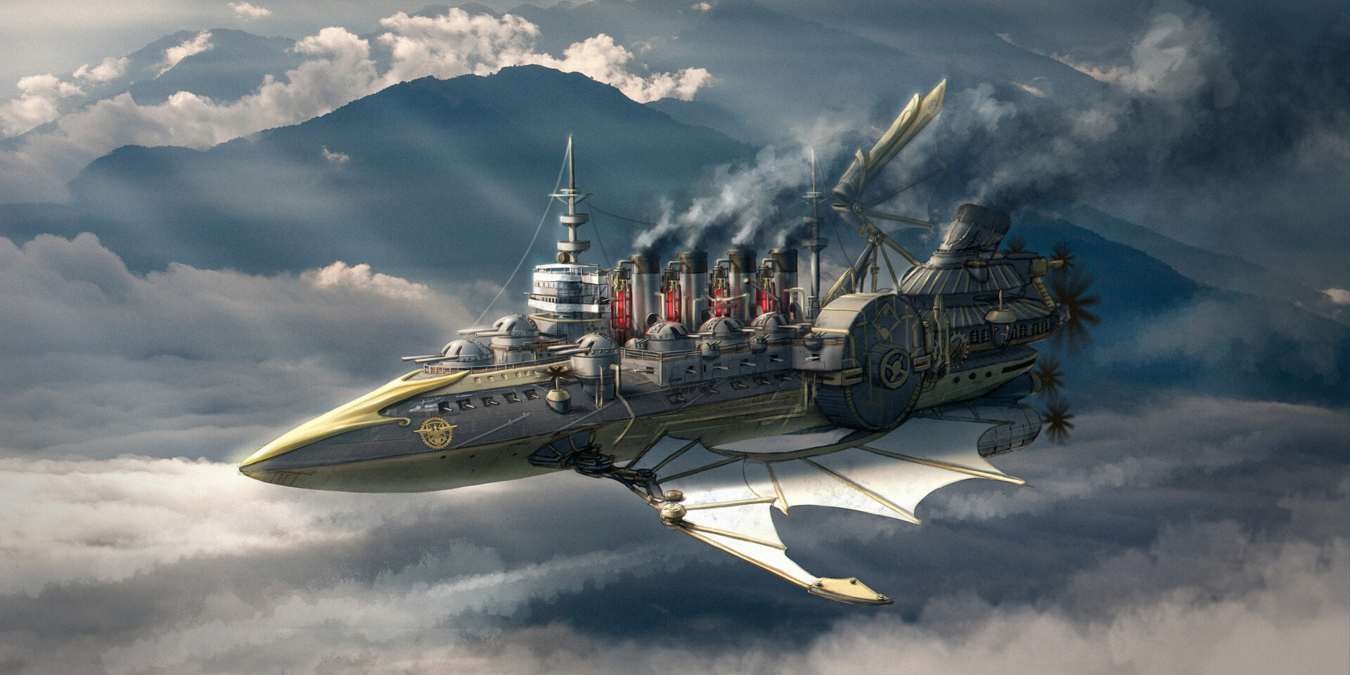 ArtStation - Empire of Ēastseaxe - Gloriana-Class Sky Frigate (March, 2022)