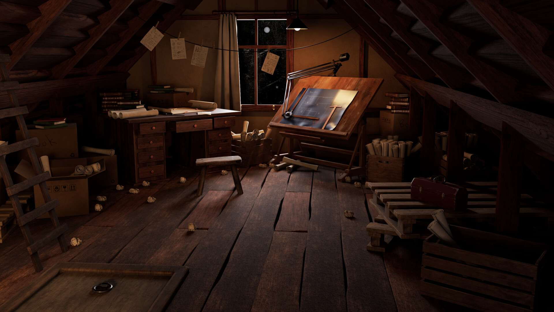 ArtStation - 3D Environment Modeling || Architect's Loft