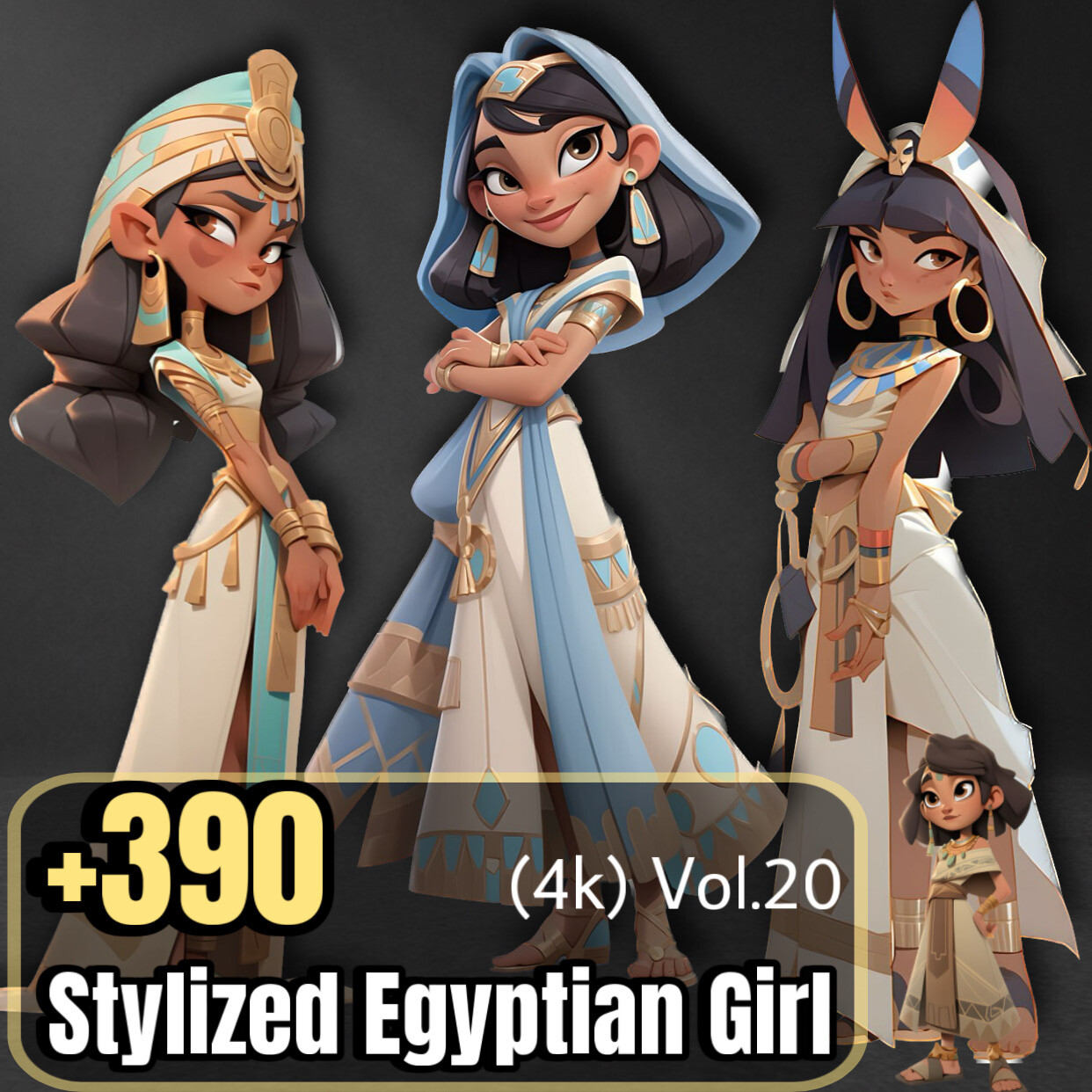 ArtStation - +390 Stylized Egyptian Girl(4k)