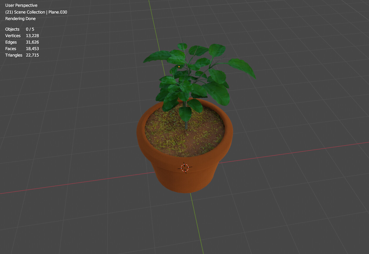 ArtStation - low poly pot plant. ( prop art)
