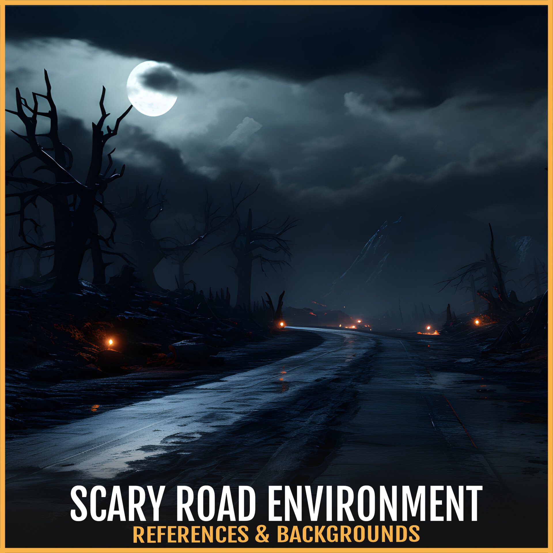 ArtStation - 202 Scary Road Environment Images