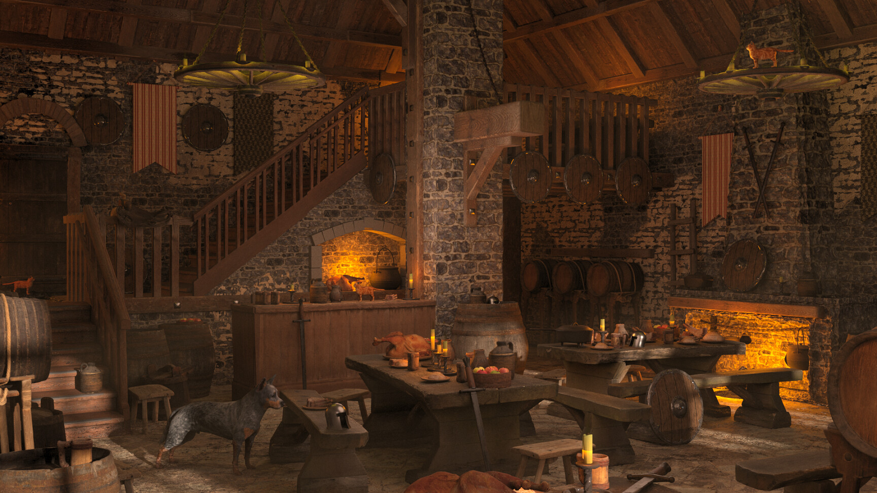 ArtStation - 3d Medieval Tavern from 2d concept