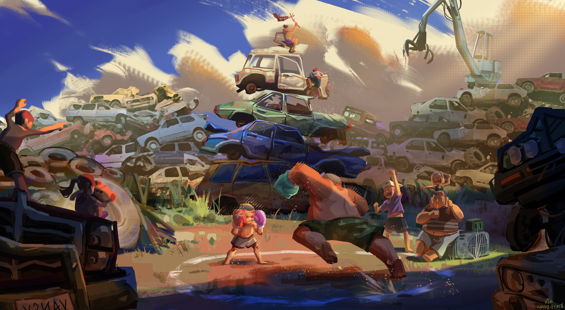 ArtStation - Junkyard Fight