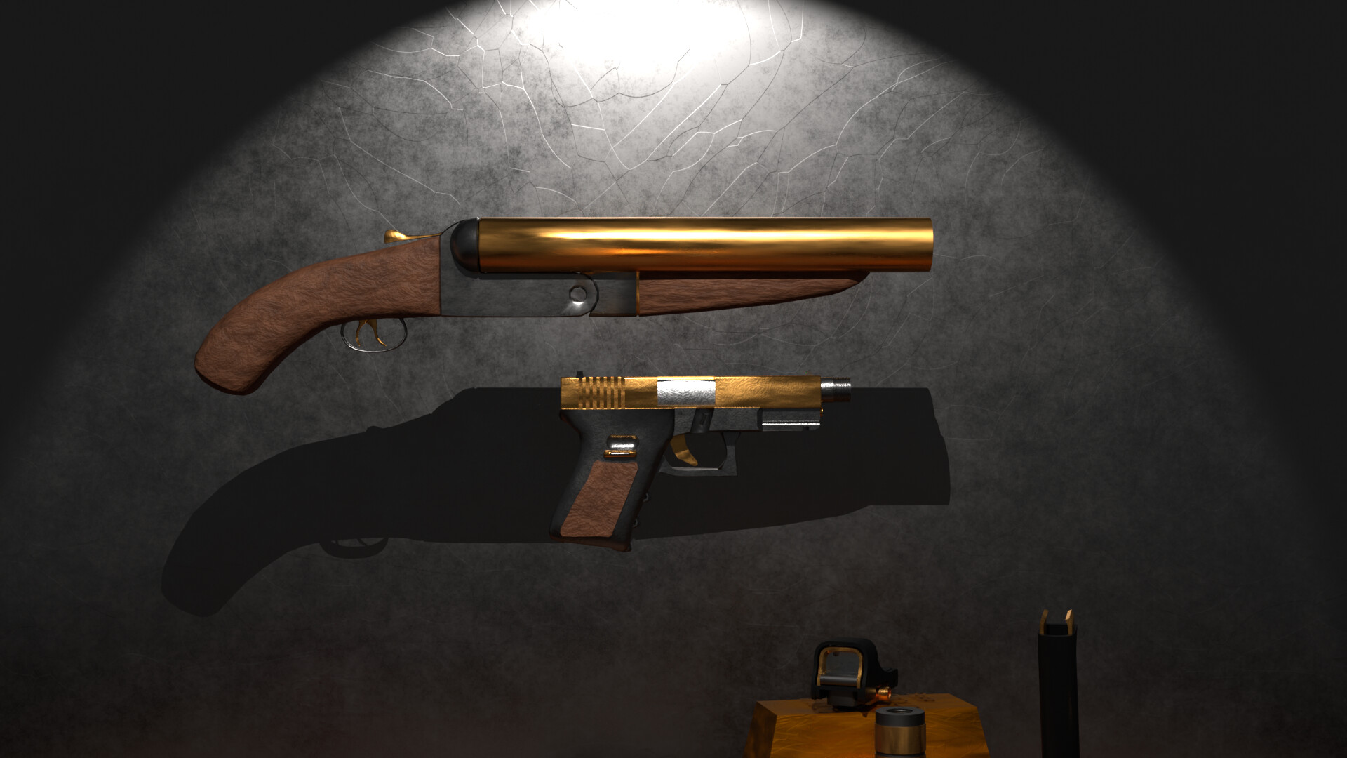 Amelkim - glock 19x and sawn-off shotgun