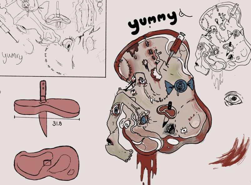 how to draw intestines gore