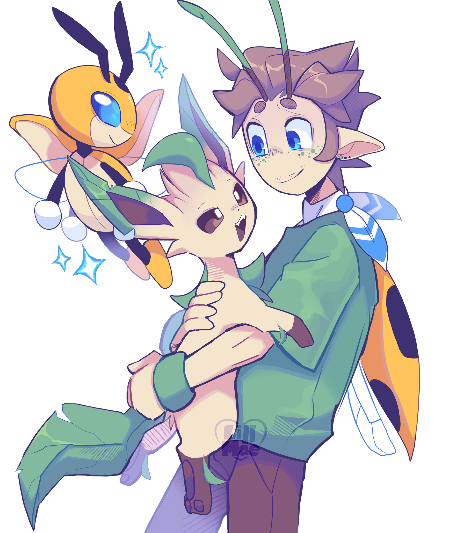 ArtStation - Sammy and Pokemons - OC digital art / fan art