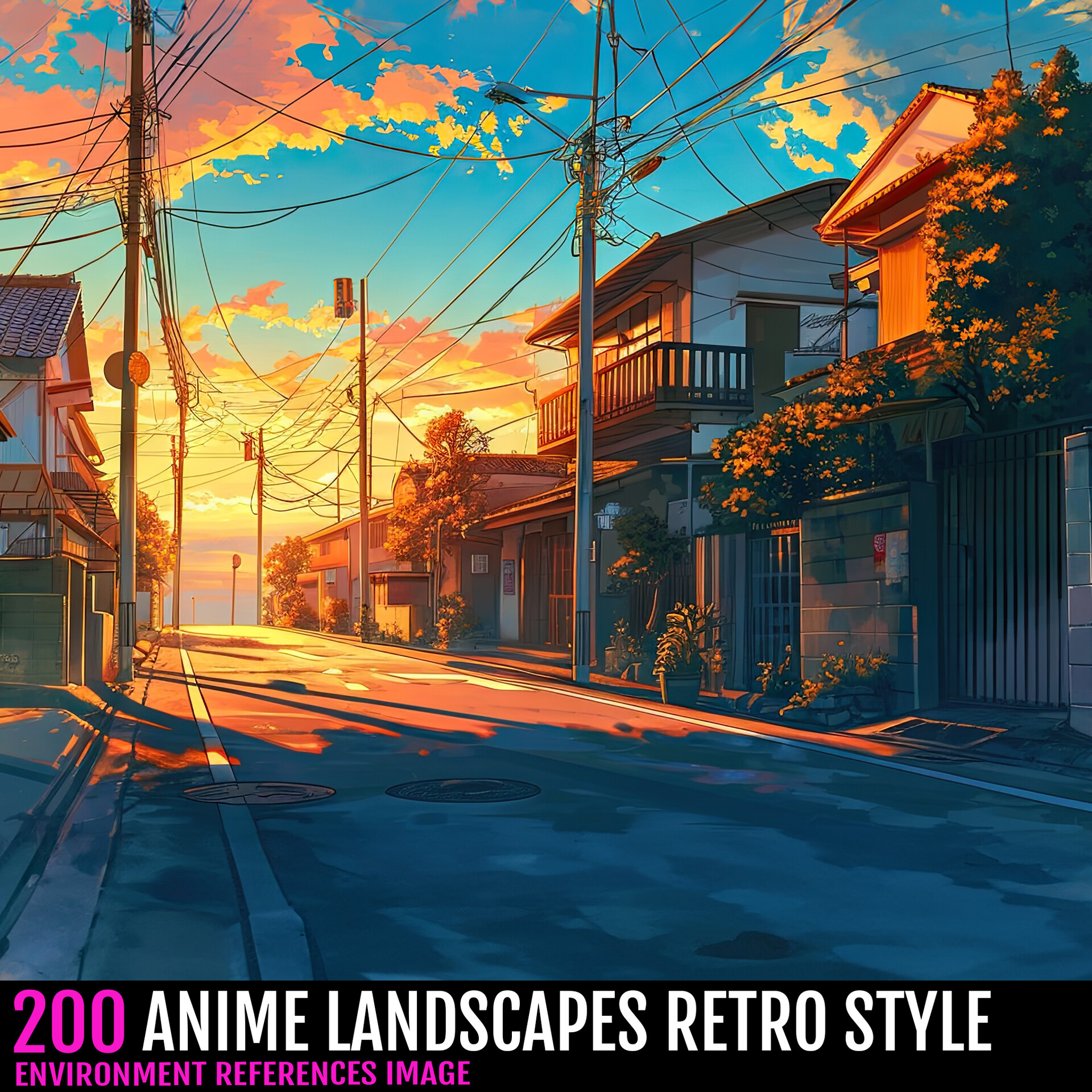 ArtStation - 200 ANIME LANDSCAPES RETRO STYLE / 4K