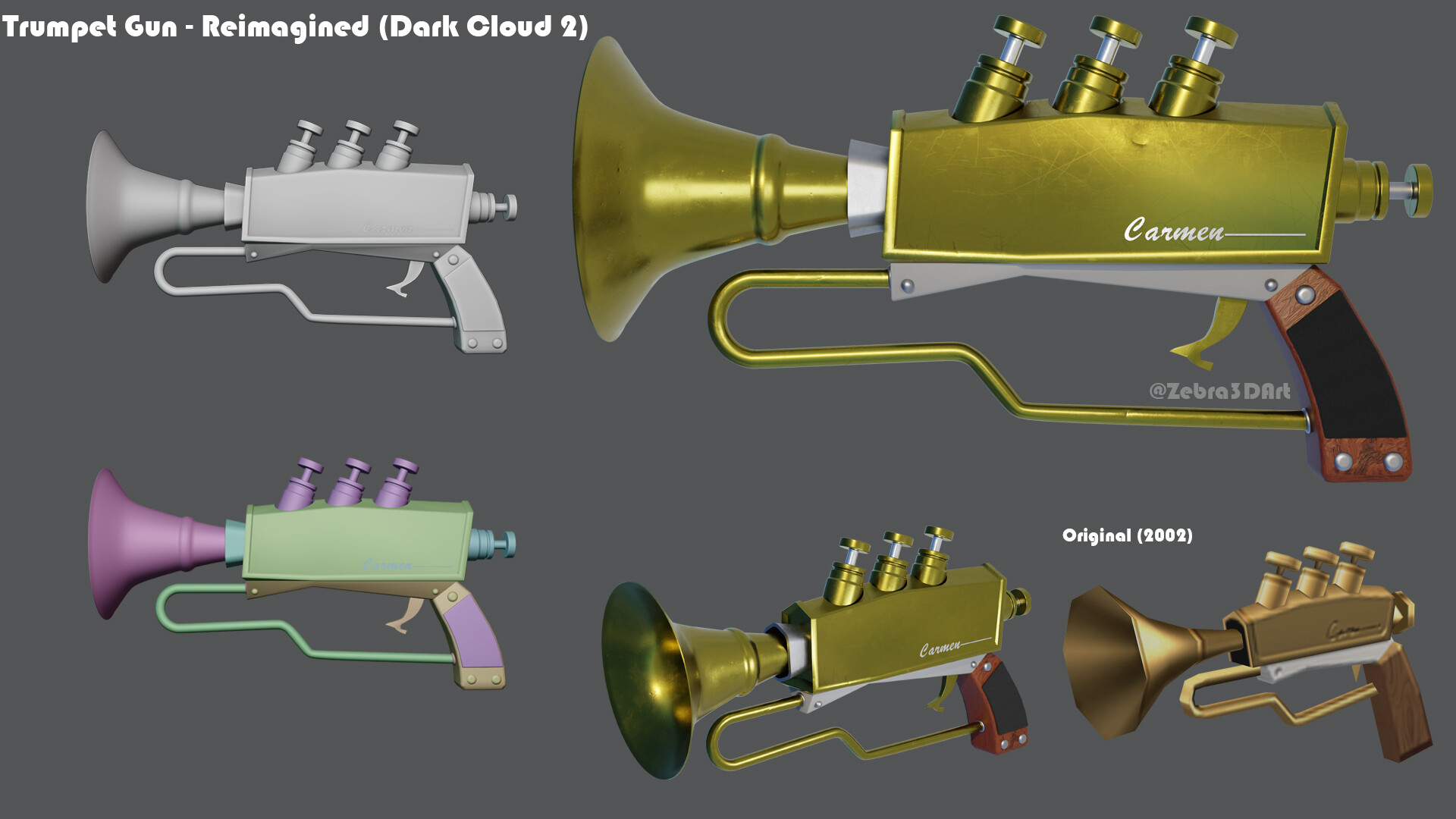 ArtStation - Trumpet Gun - Reimagined (Dark Cloud 2/Dark Chronicle)