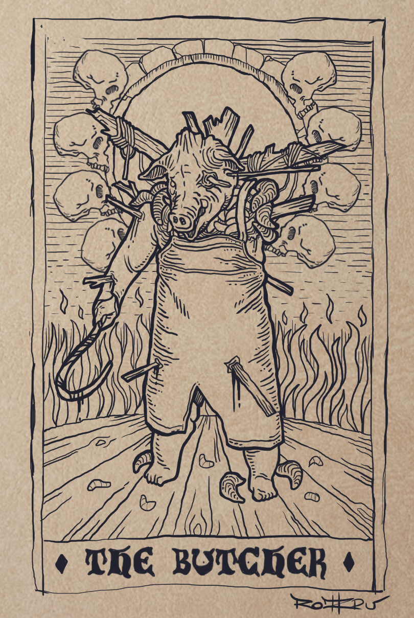 ArtStation - Hunt: Showdown - Butcher fanart (tarot cards style)