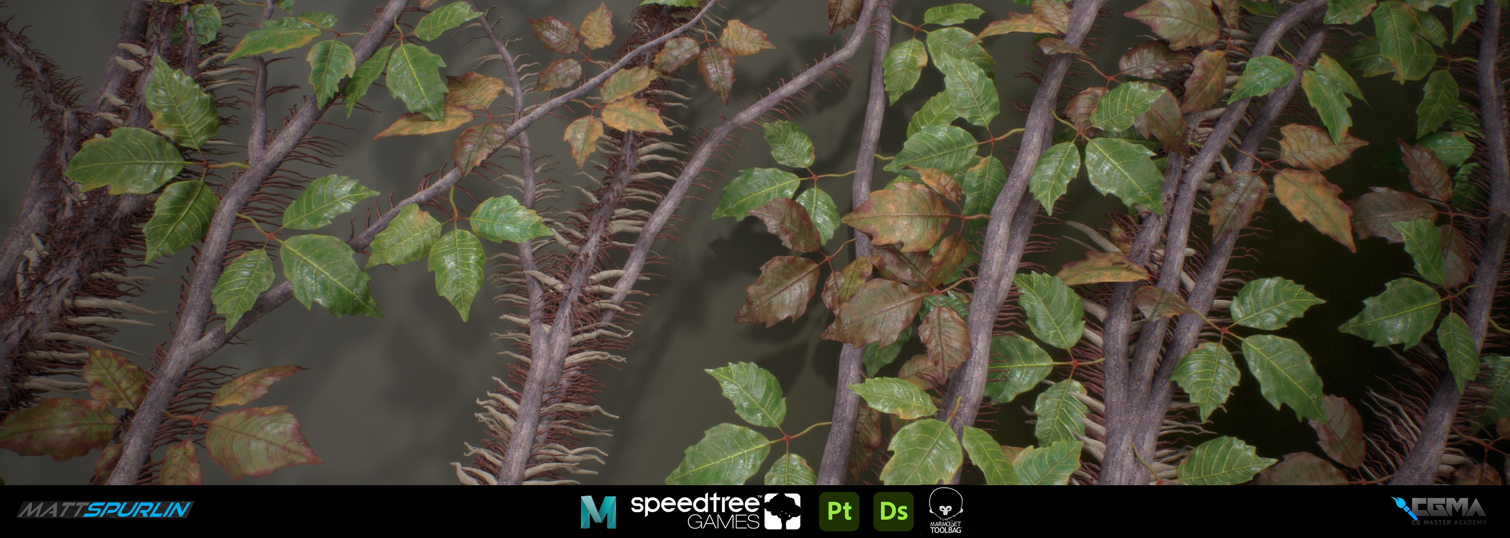 Matt Spurlin - CGMA: Vegetation and Plants for Games, Hi-Poly Breakdowns