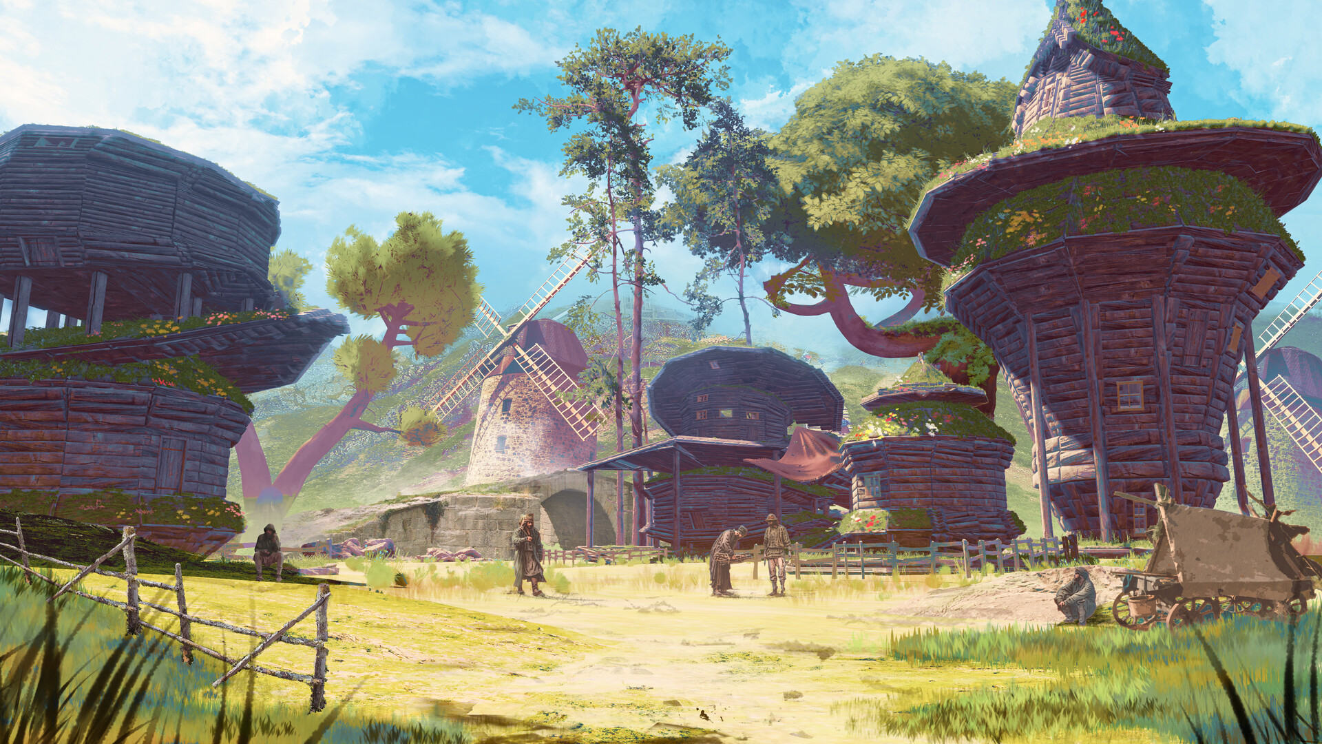 ArtStation - Strange Log Cabin Village