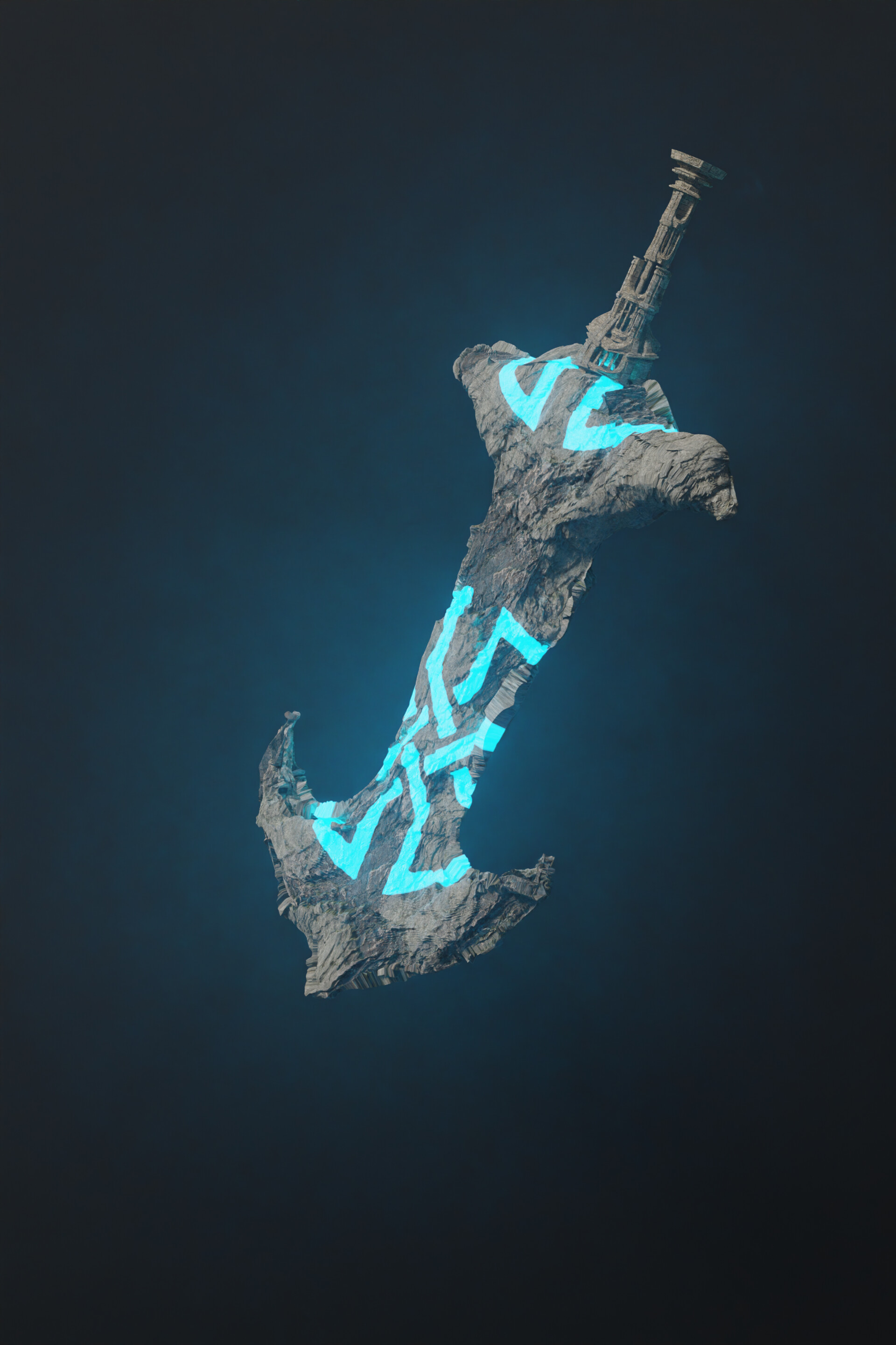 ArtStation - Runed Rock Sword