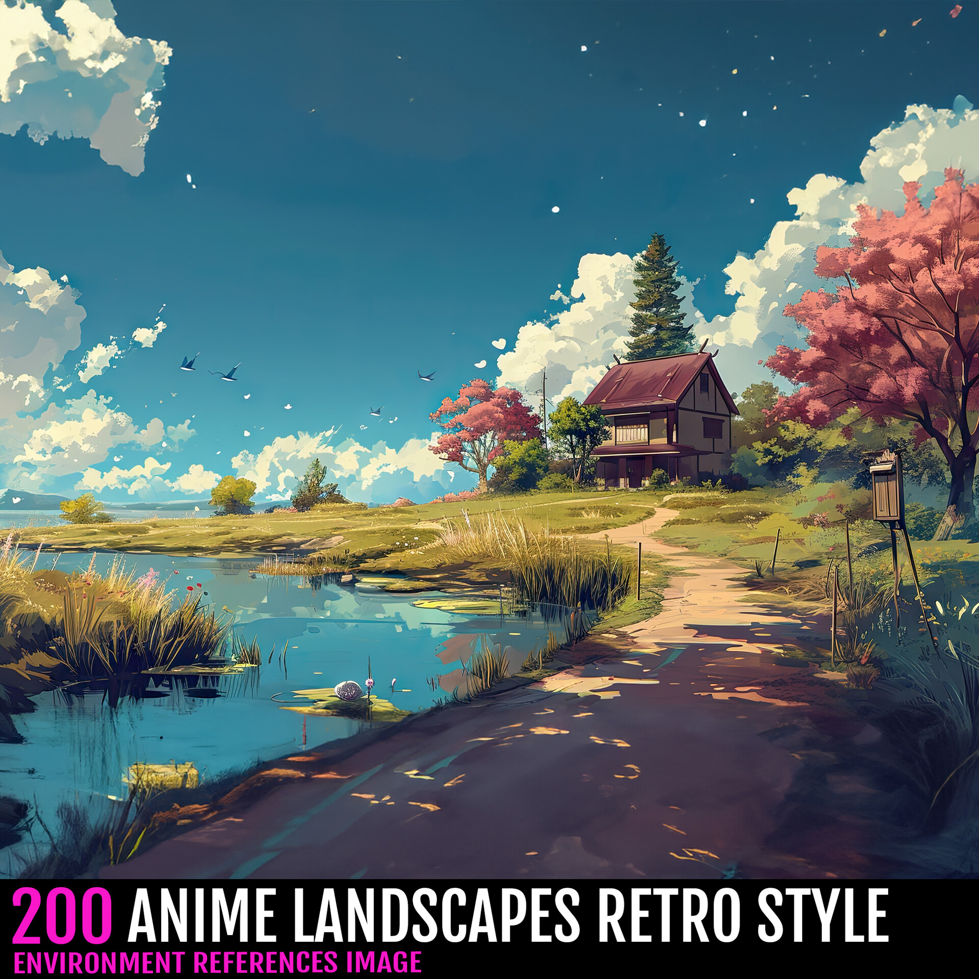 ArtStation - 200 ANIME LANDSCAPES RETRO STYLE / 4K