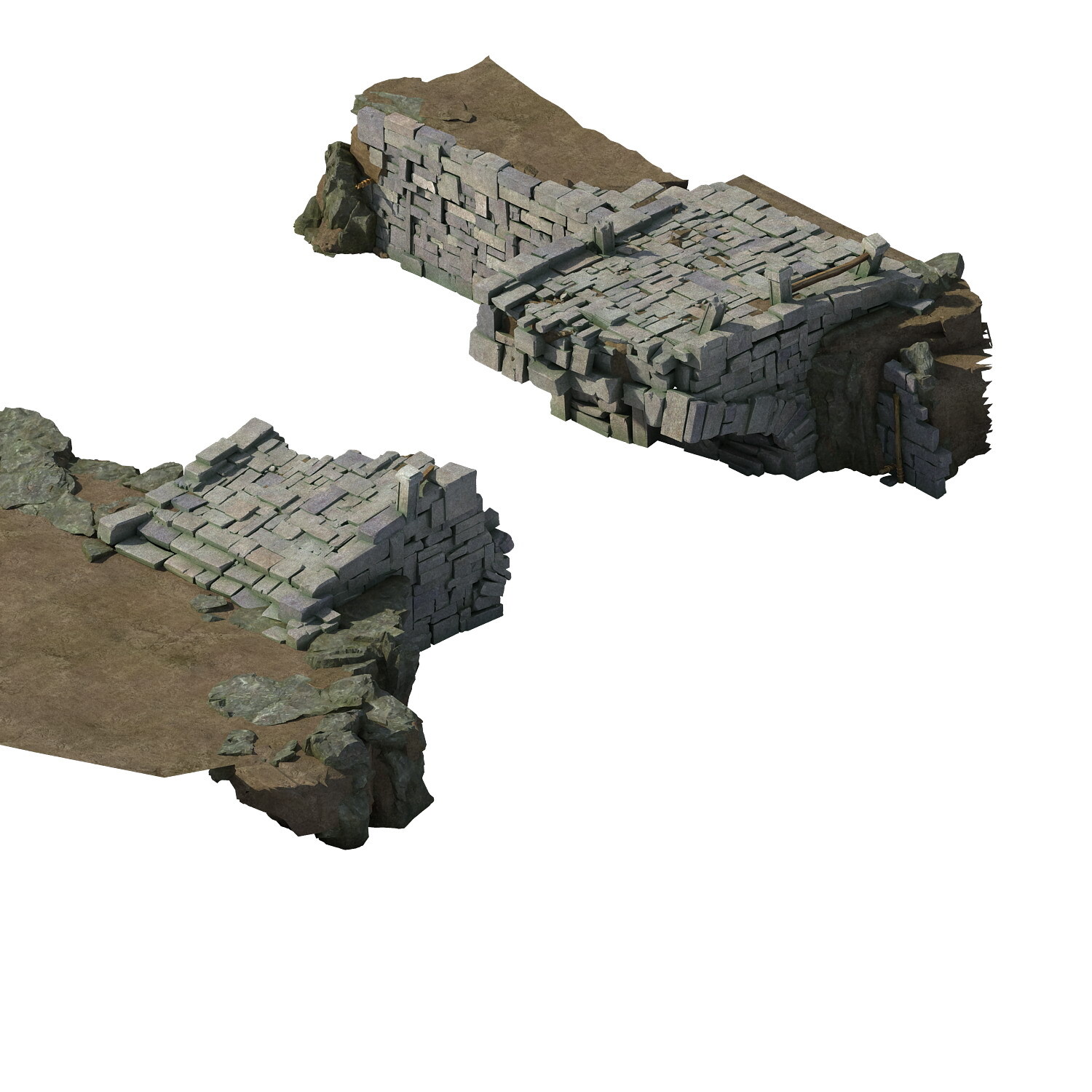 ArtStation - Village - broken stone bridge