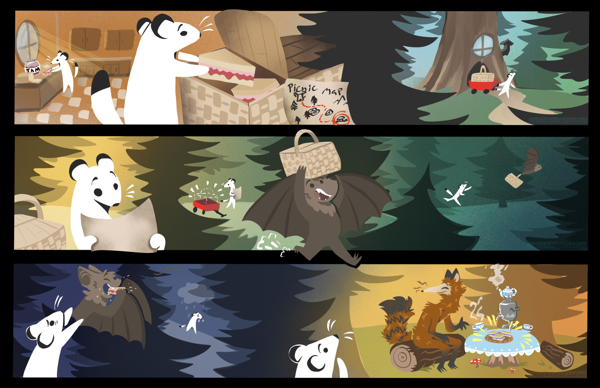 ArtStation - Fox and Ermine Colour script