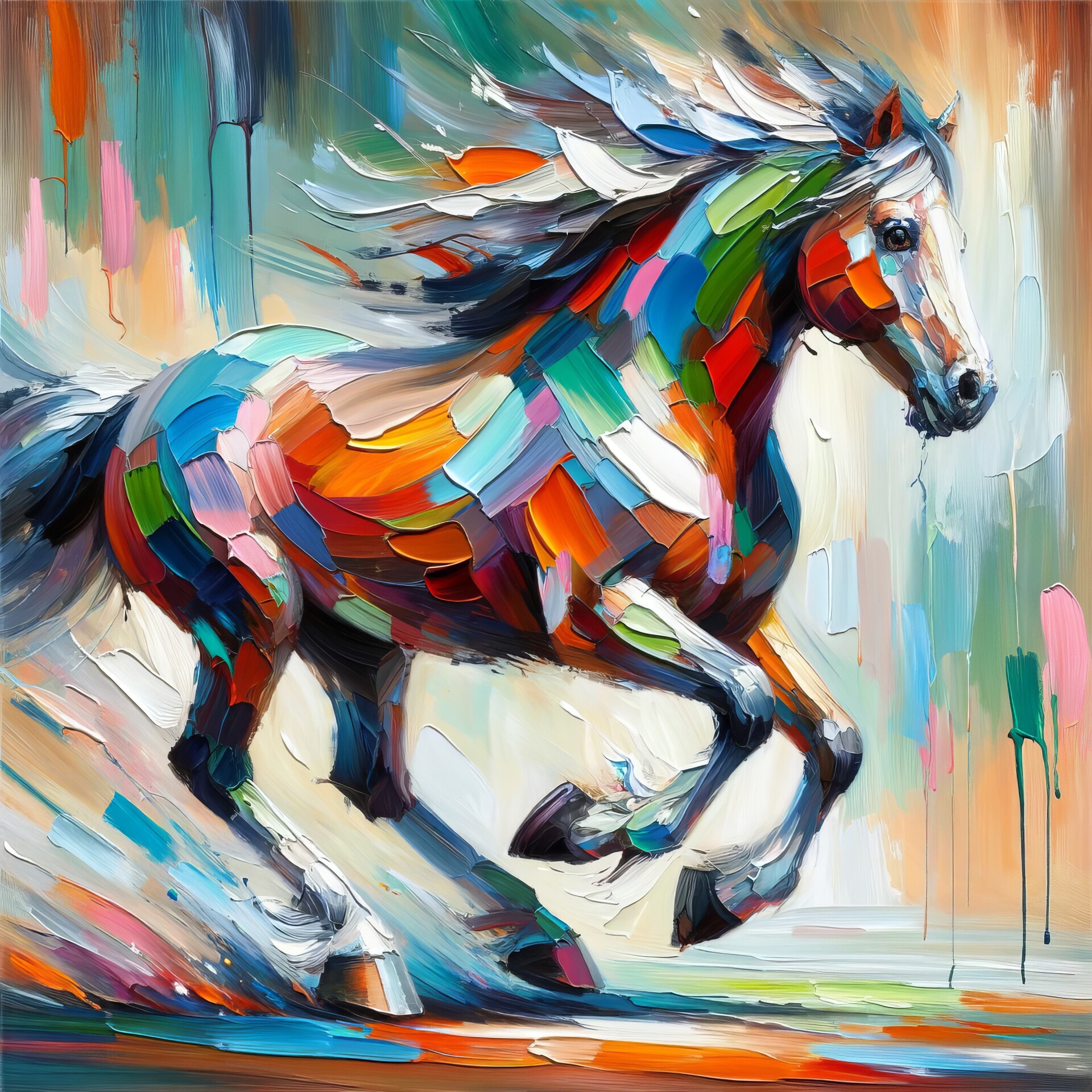 Archana - Ethereal Equines Gallop Across the Canvas