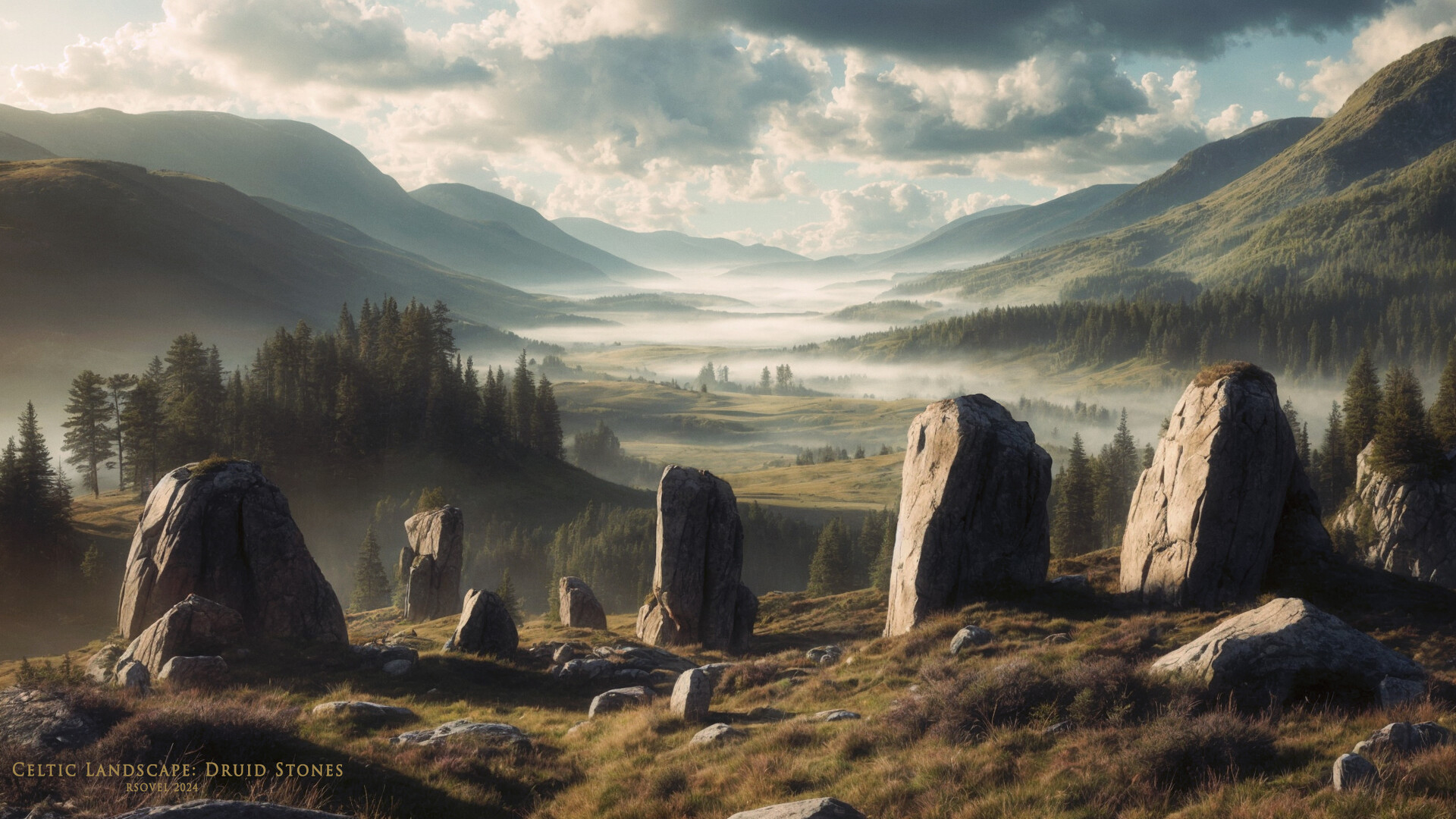 ArtStation - Celtic Landscape: Druid Stones
