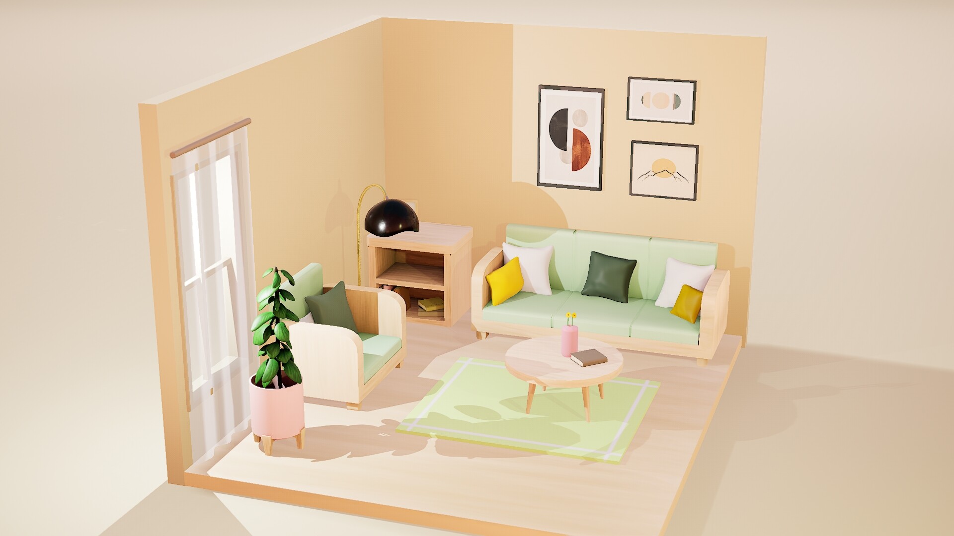 ArtStation - Living room Modelisation