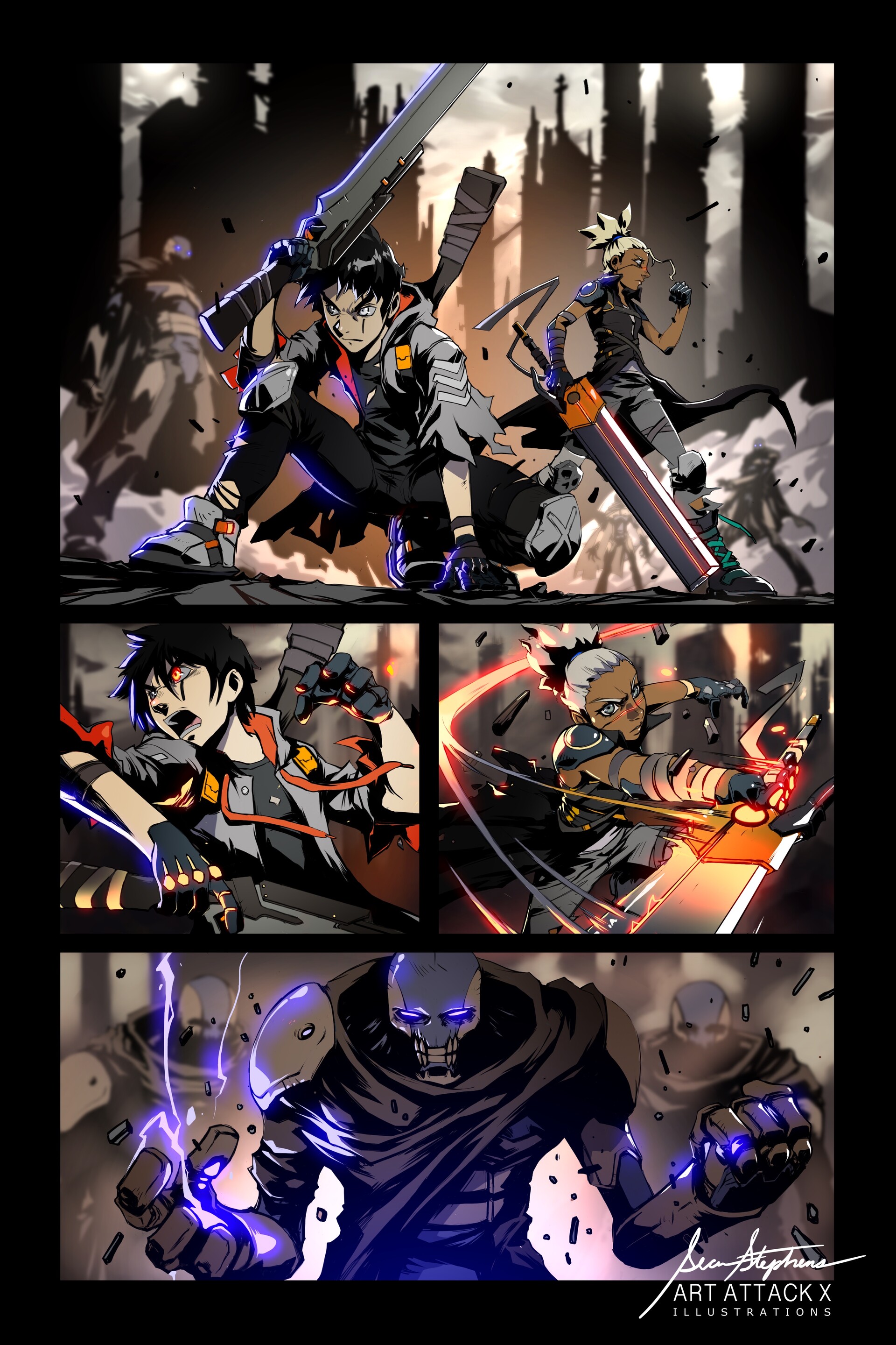 ArtStation - Metal Legion comic pages 1 and 2