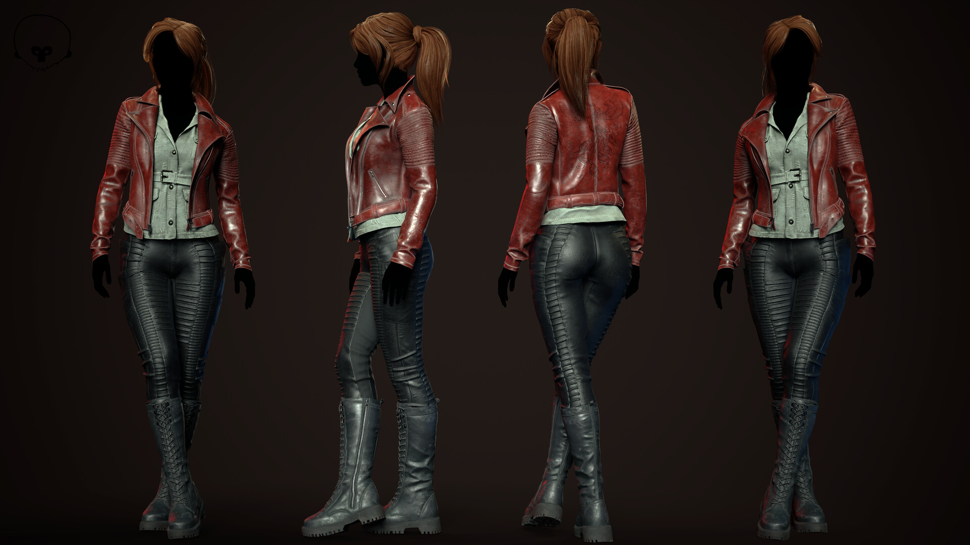 ArtStation - Outfit (leather jacket+leggins) | Game ready