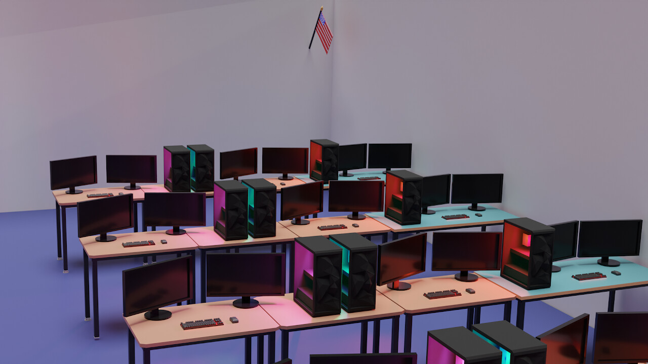 ArtStation - low poly classroom