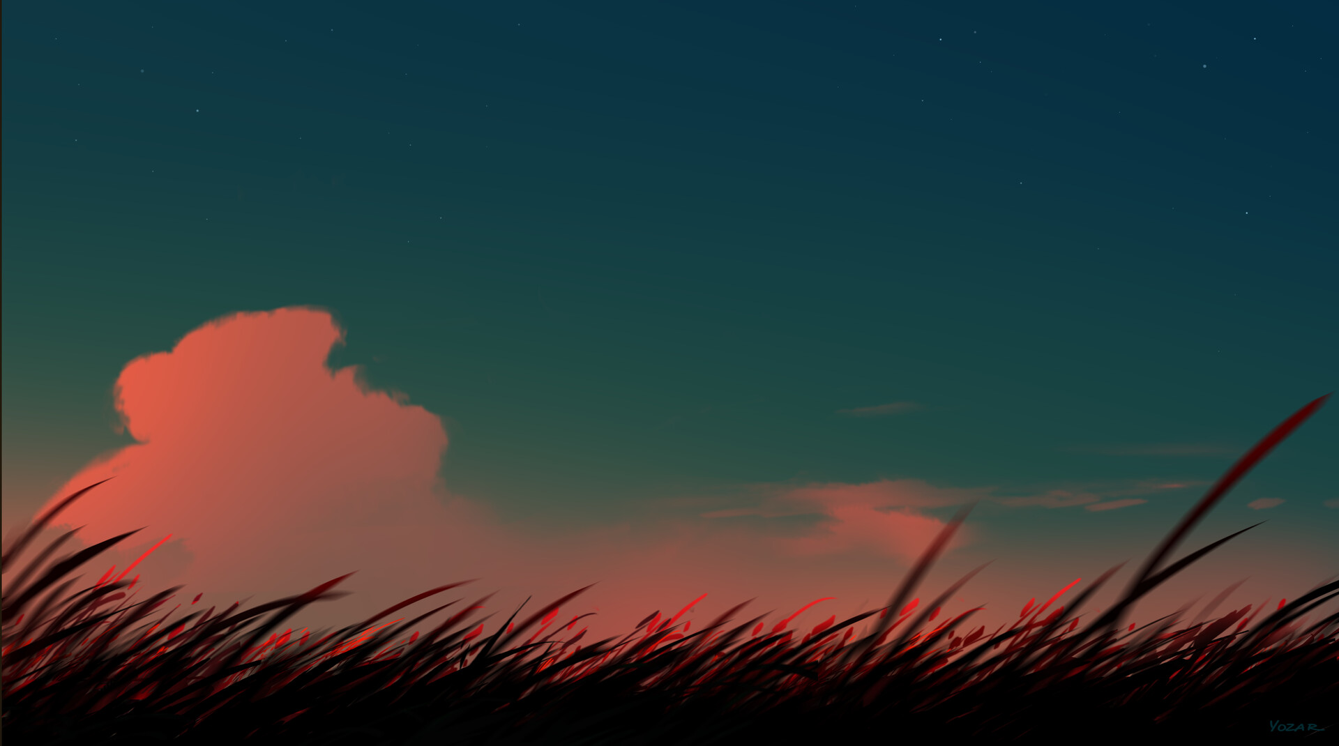 ArtStation - Dusk meadow