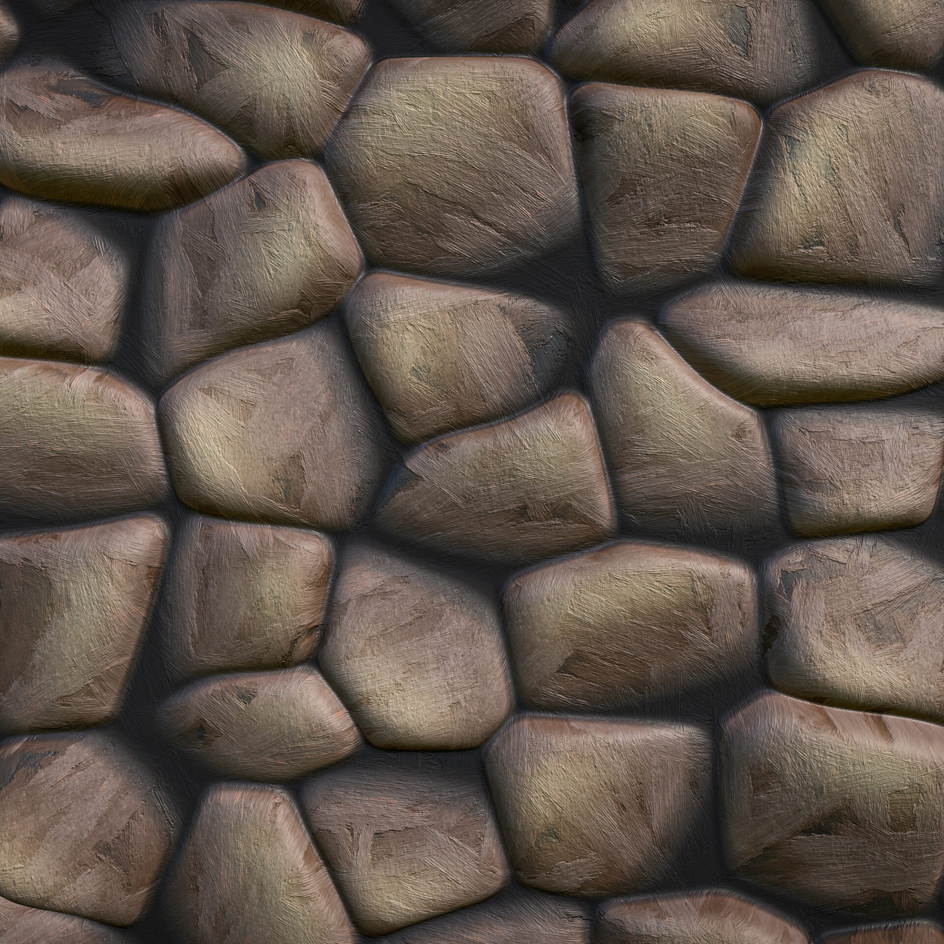 ArtStation - Stone Wall | Oil Paint Material