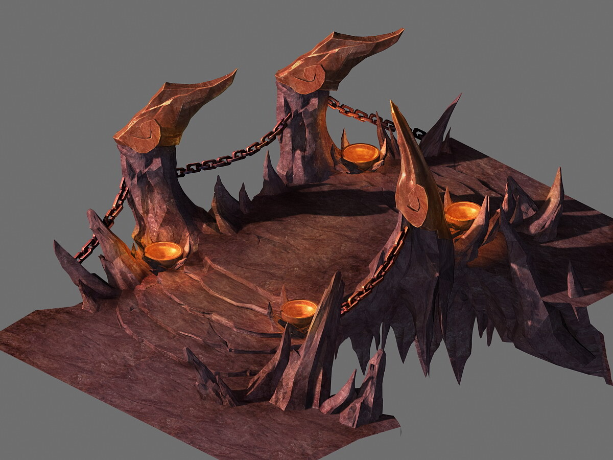 ArtStation - Game Model - Hell Stone Bridge