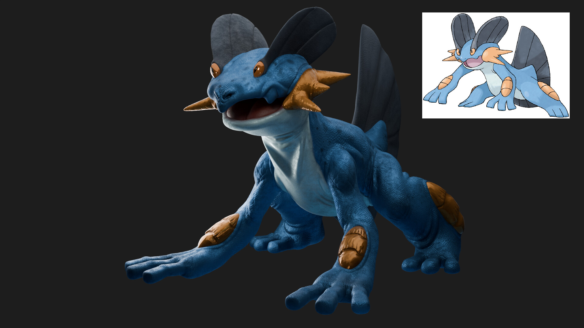 ArtStation - SWAMPERT 3d sculpted in blender