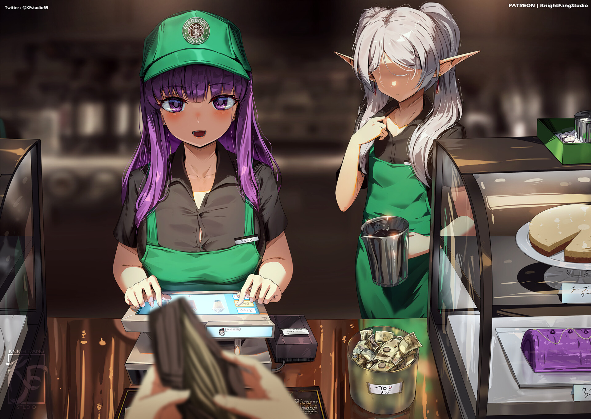 ArtStation - Frieren and Fern as Baristas