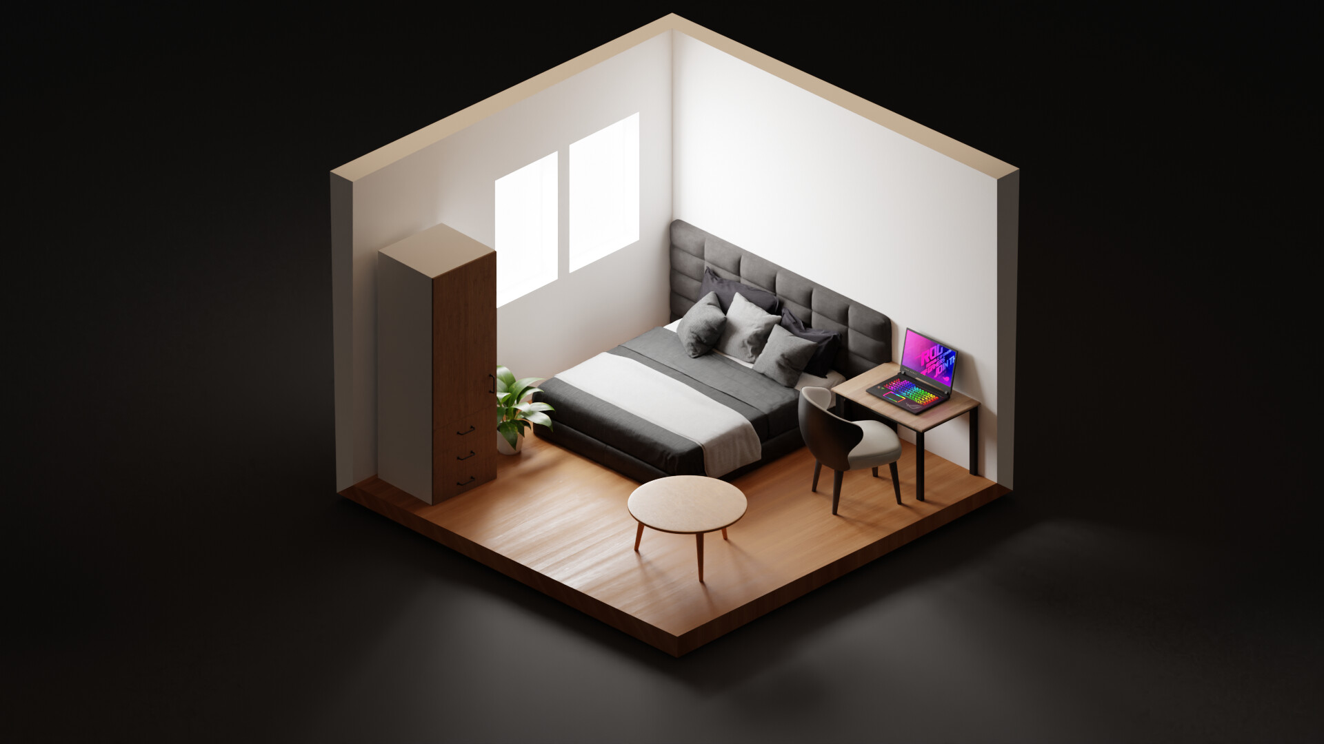 ArtStation - INTERIOR DAY AND NIGHT RENDER