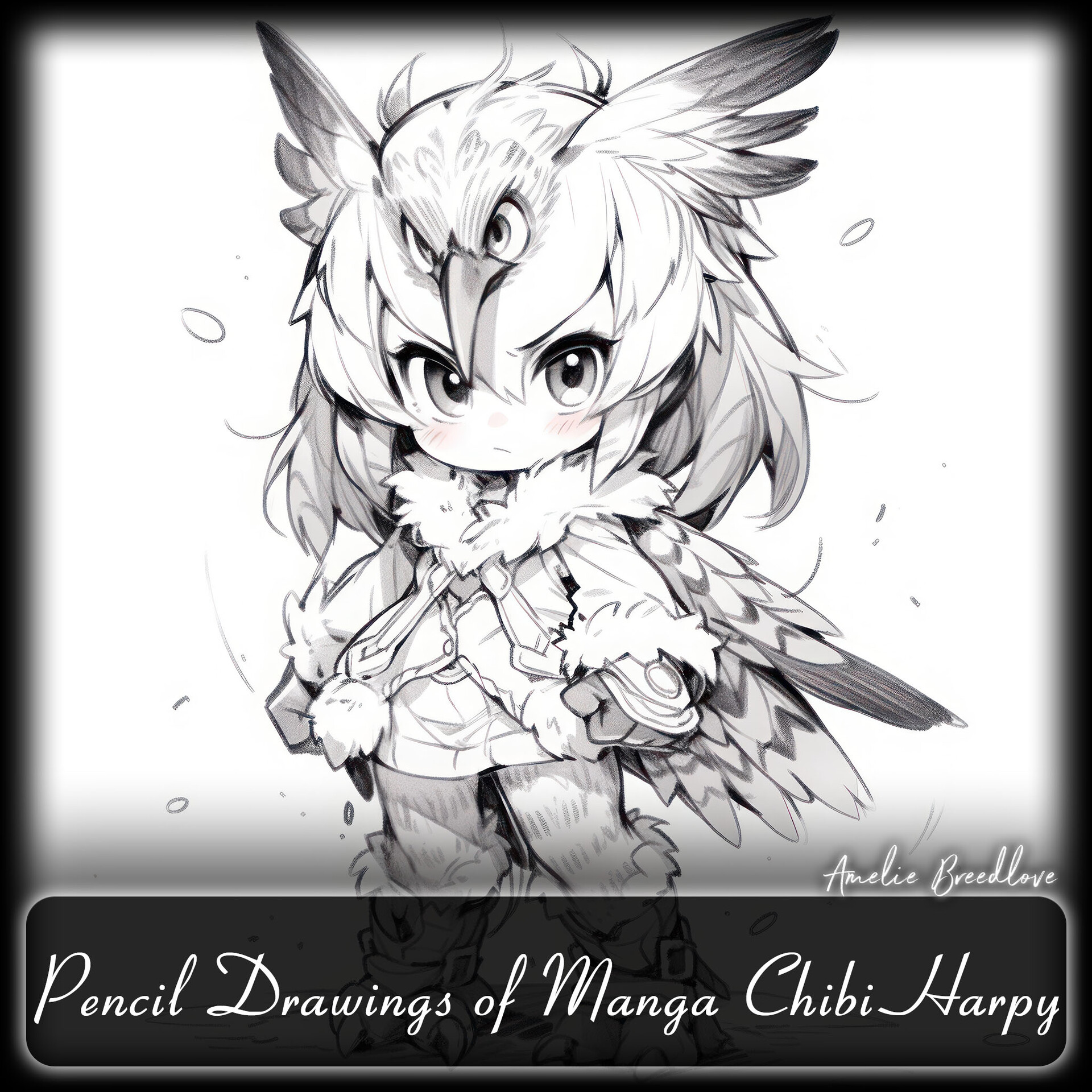 ArtStation - 200 Pencil Drawings of Manga Chibi Harpy (Full Body ...