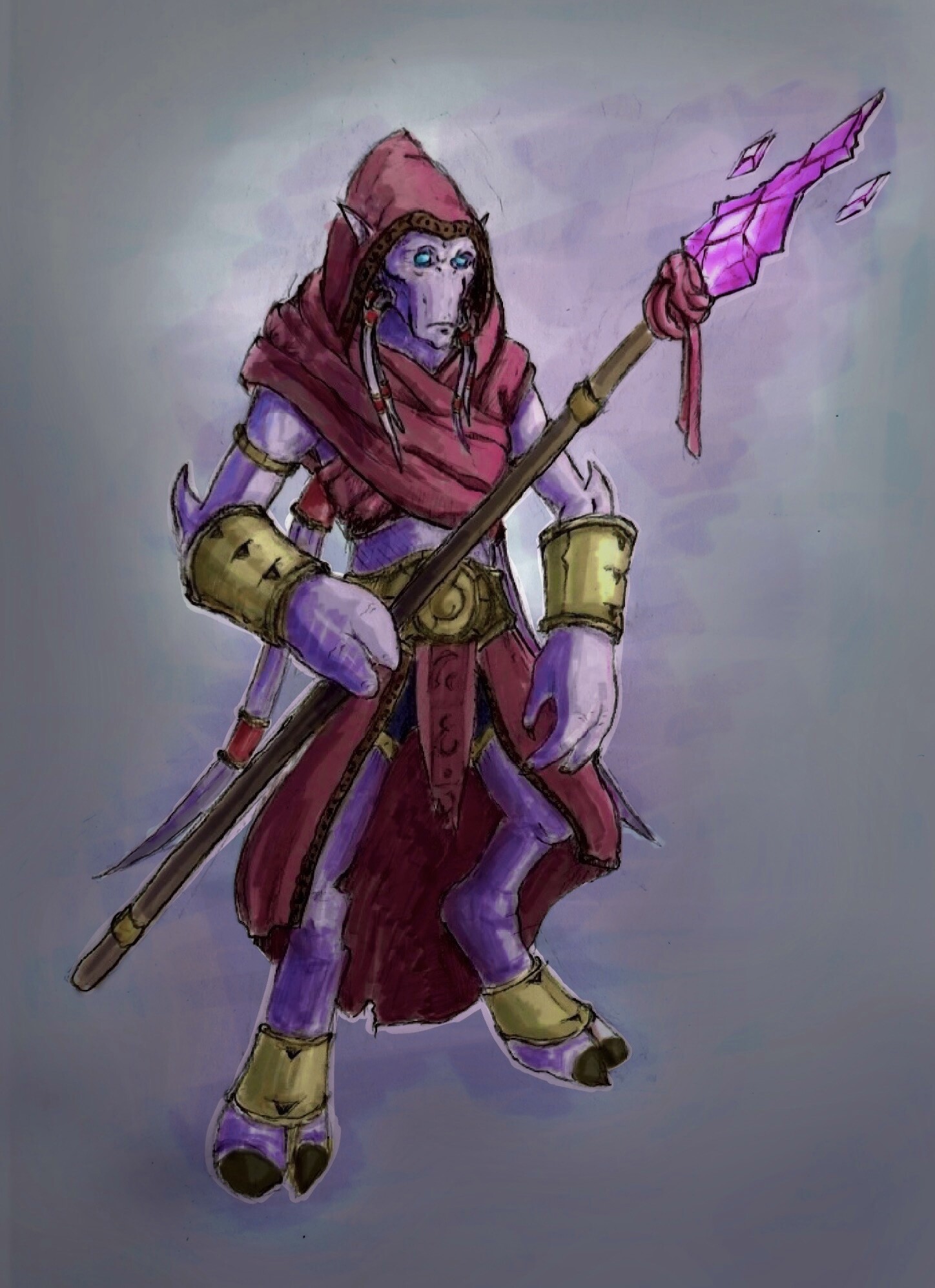 ArtStation - Broken/Krokul Draenei female concept sketch 1