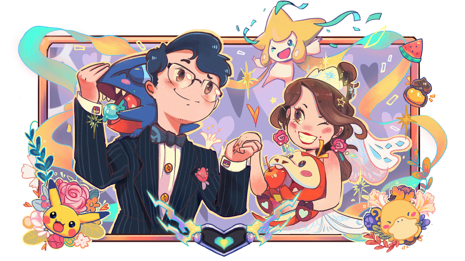 ArtStation - Pokemon wedding card for myself~