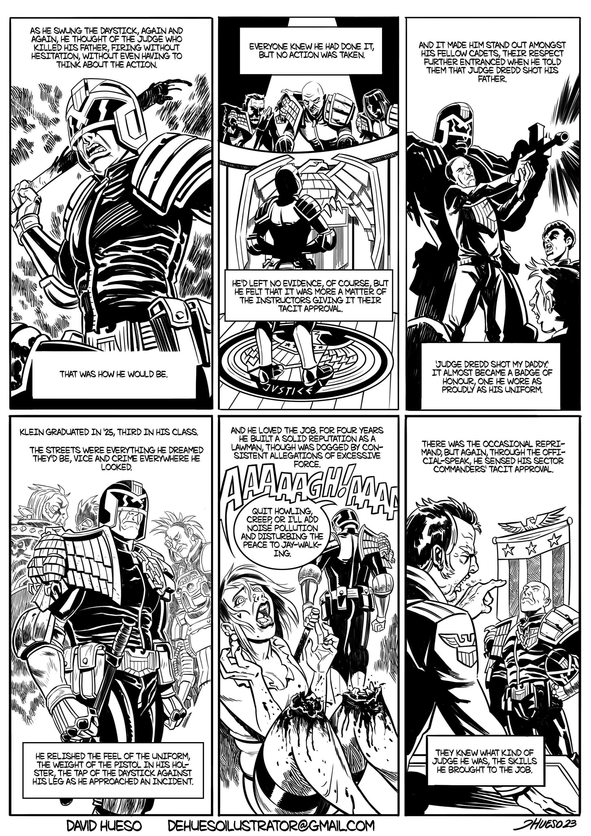 ArtStation - Judge dredd Circle of Violence page 3 inks - sample story
