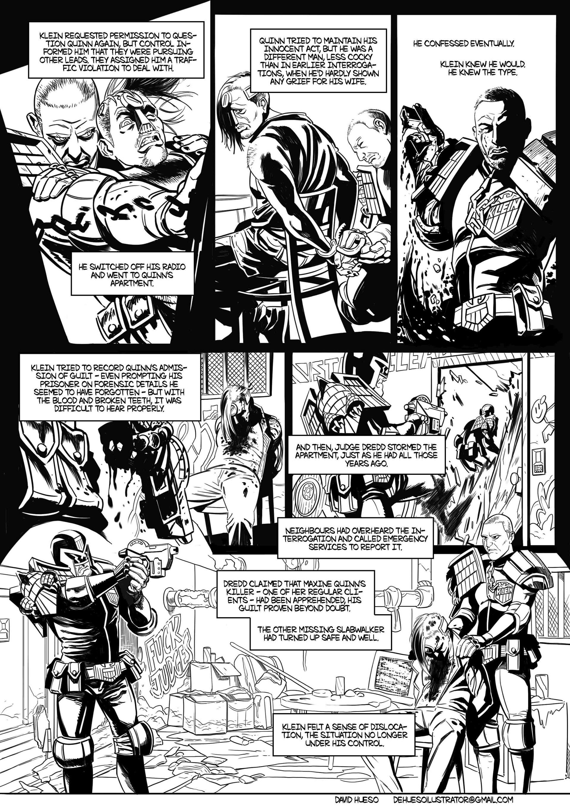 ArtStation - Judge dredd Circle of Violence page 5 inks - sample story