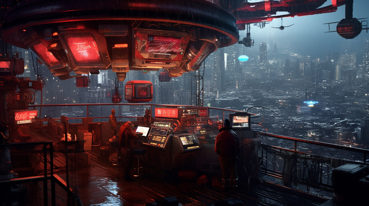 Concept Art - +360 Cyberpunk Airborne Station(4k) | Vol_119