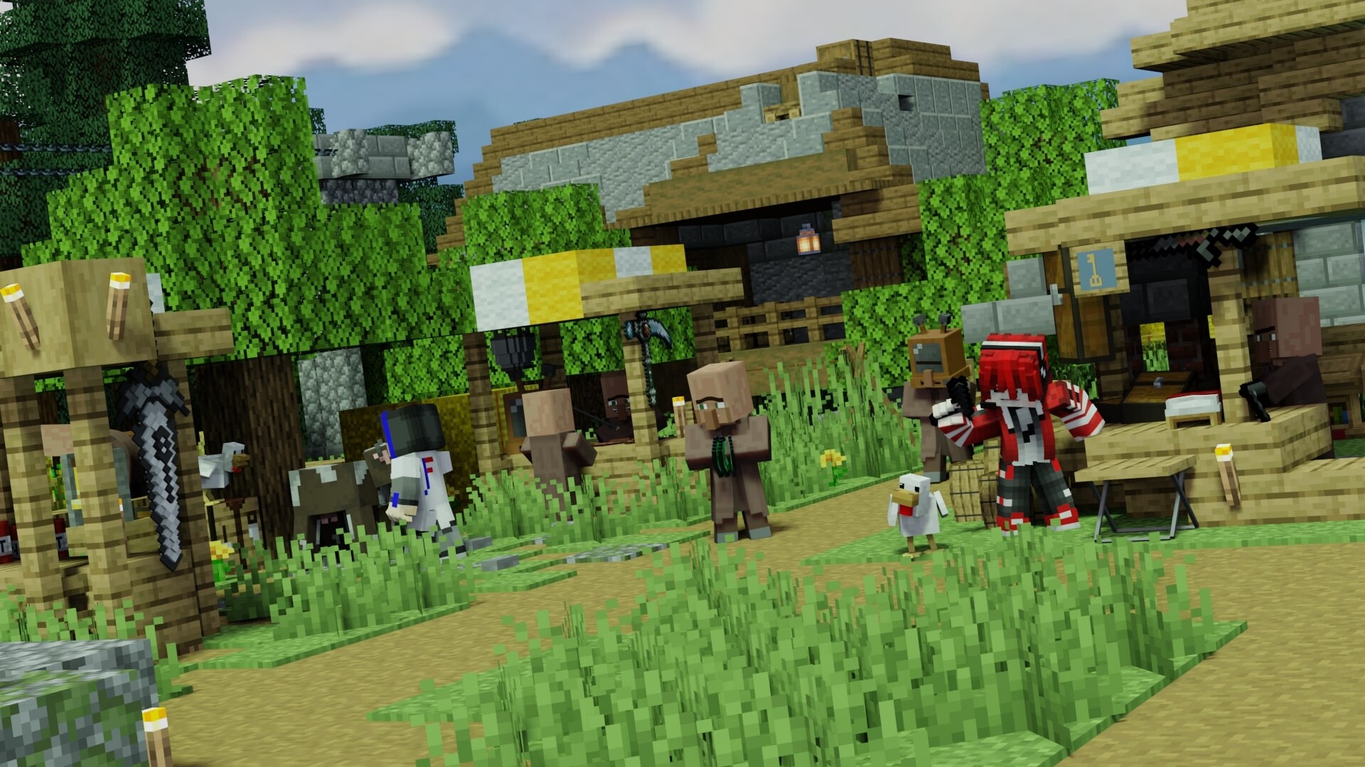 ArtStation - Render minecraft village simple blender