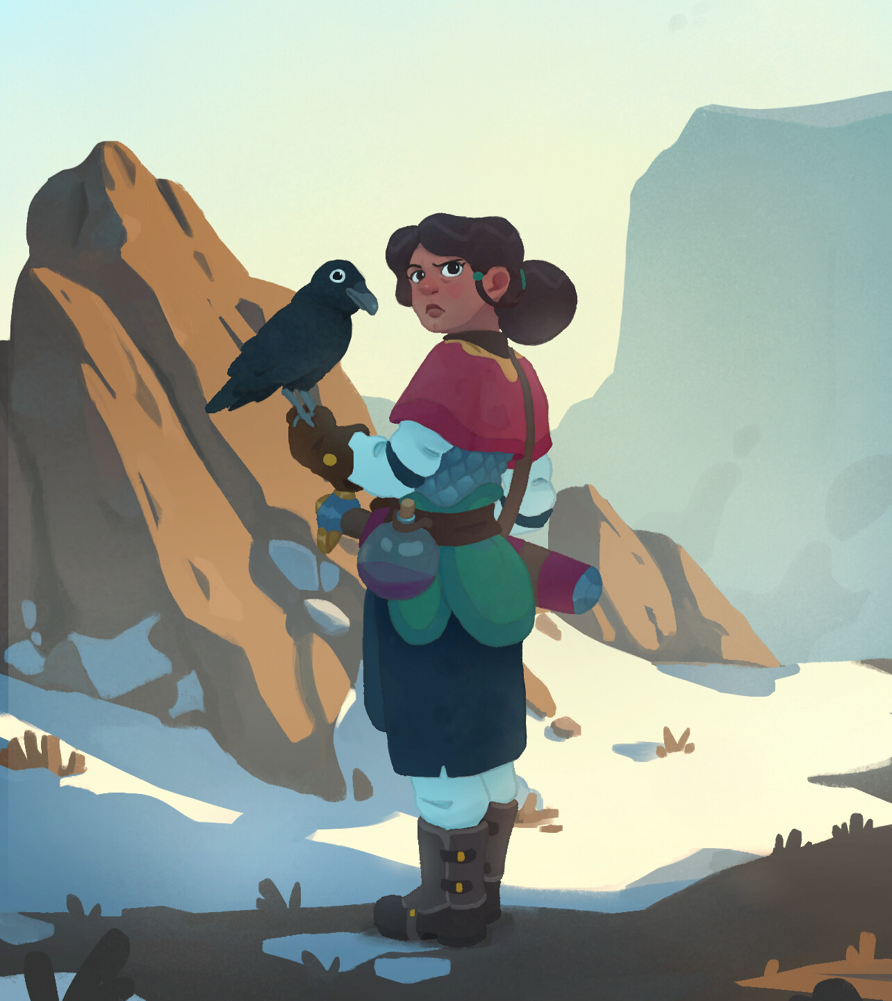 ArtStation - traveler with bird companion