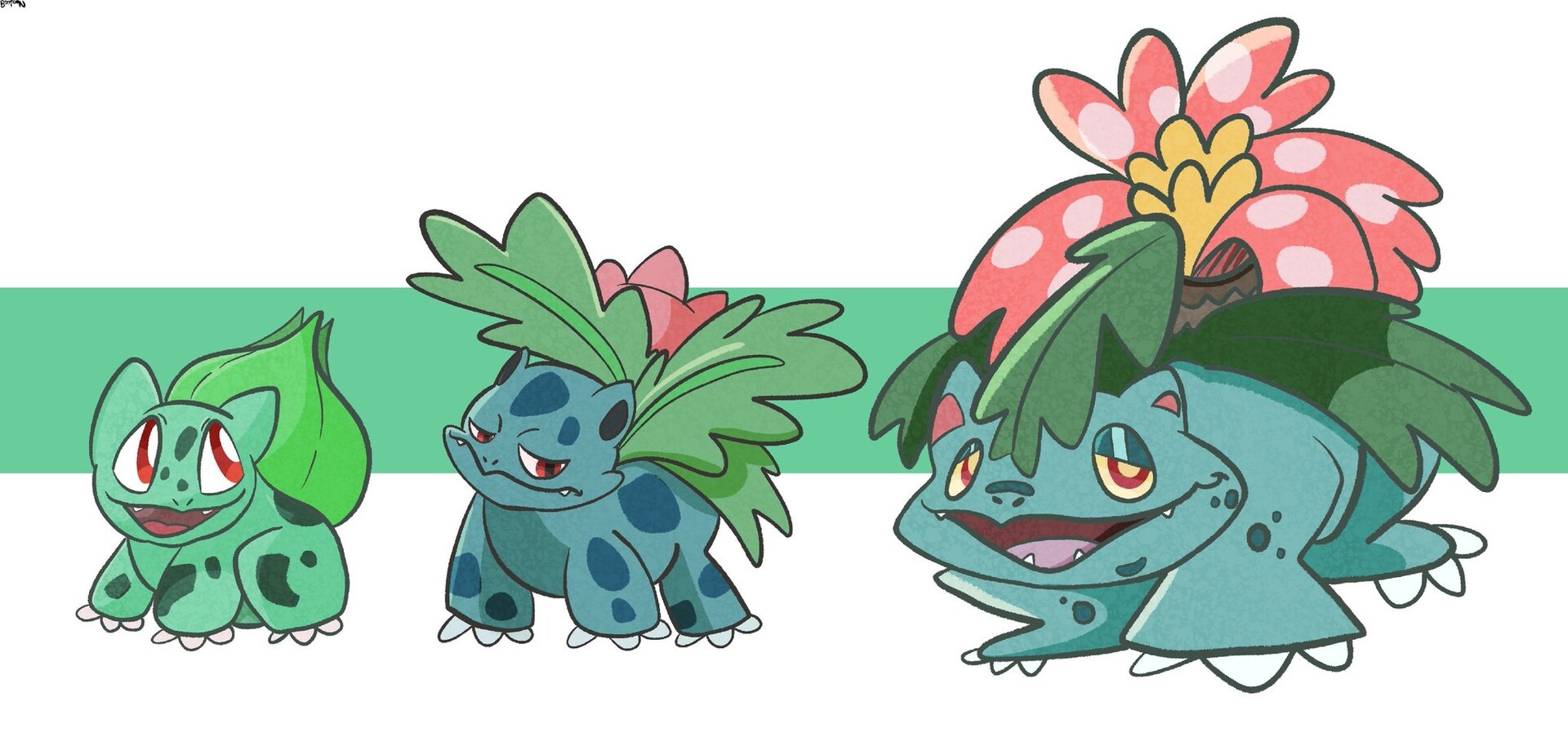 ArtStation - Kanto Starter Lines