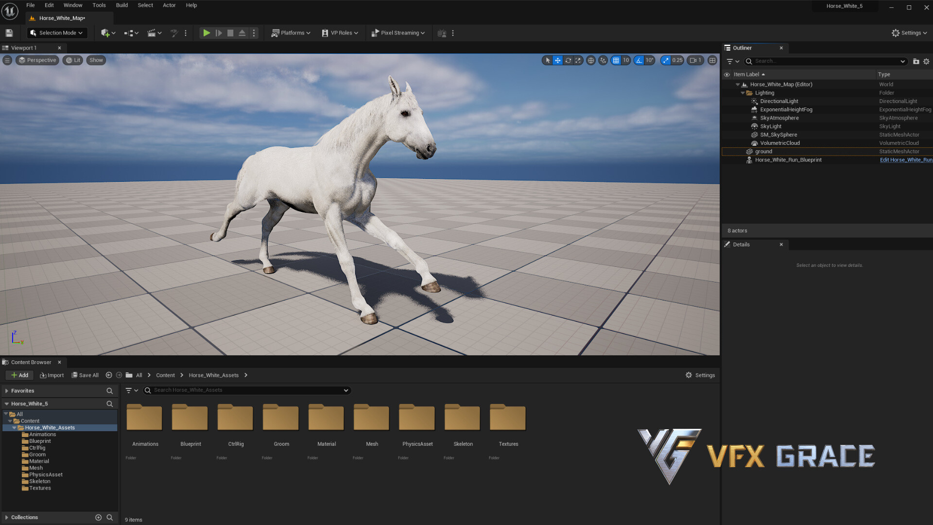 VFX models - Horse White - UE Character Asset