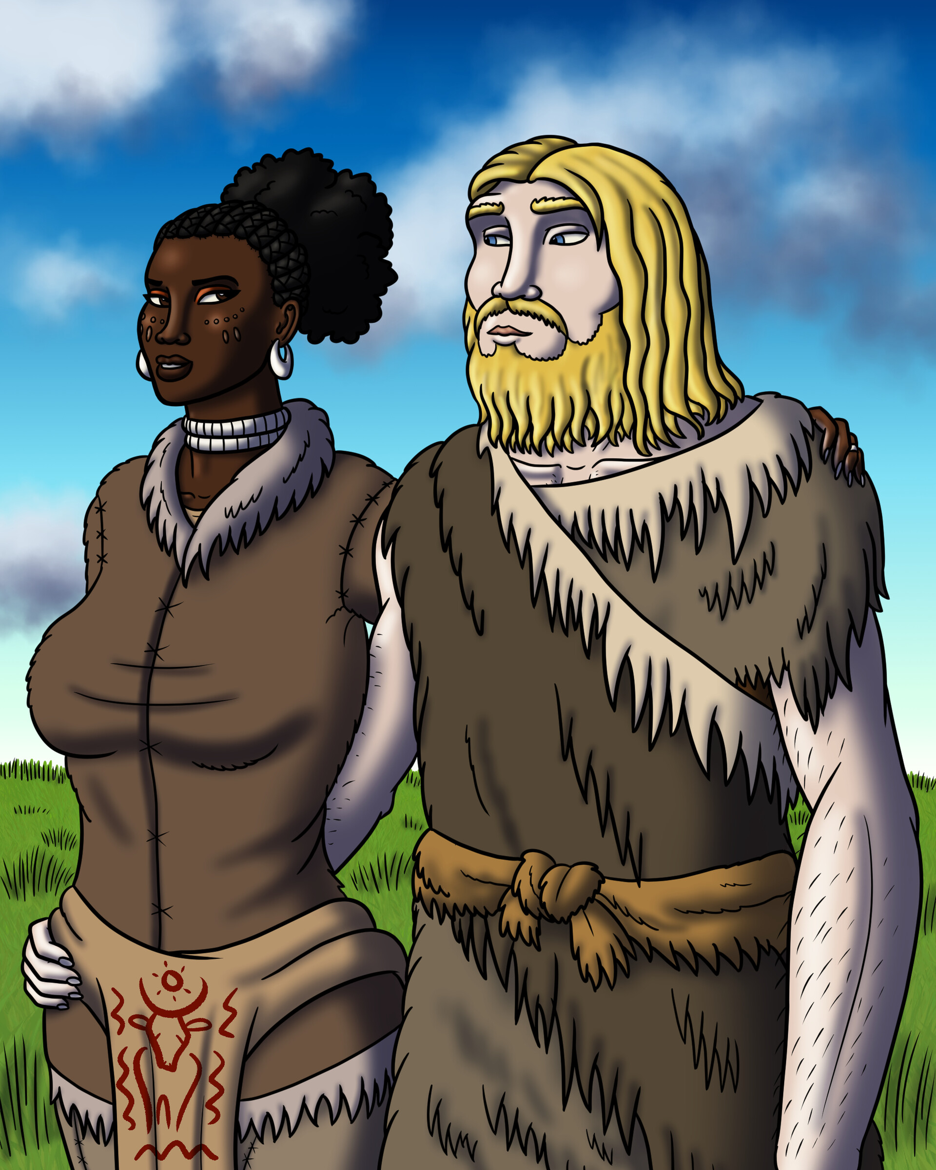 ArtStation - Neanderthal and Sapiens Couple