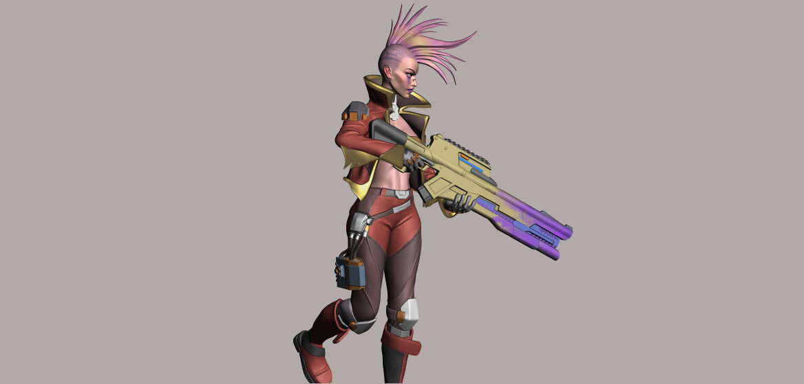 Bulut Gümrükcü (Buluton) - Stylized Cyberpunk Commander Girl