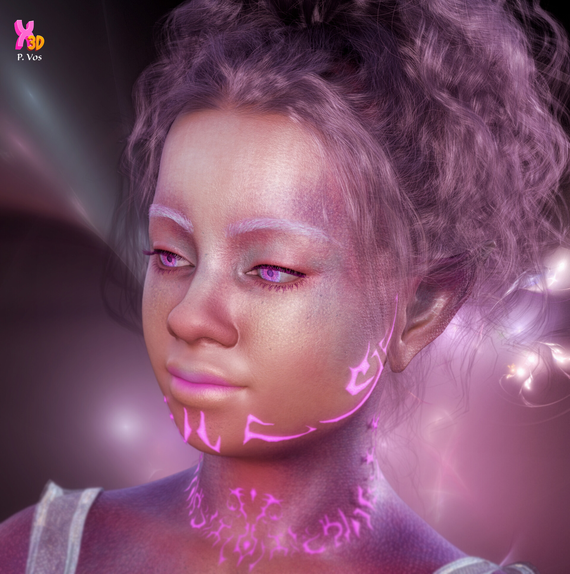 Fiction Face Tattoos Gothic Woman With Tribal And Maori Face Tattoos