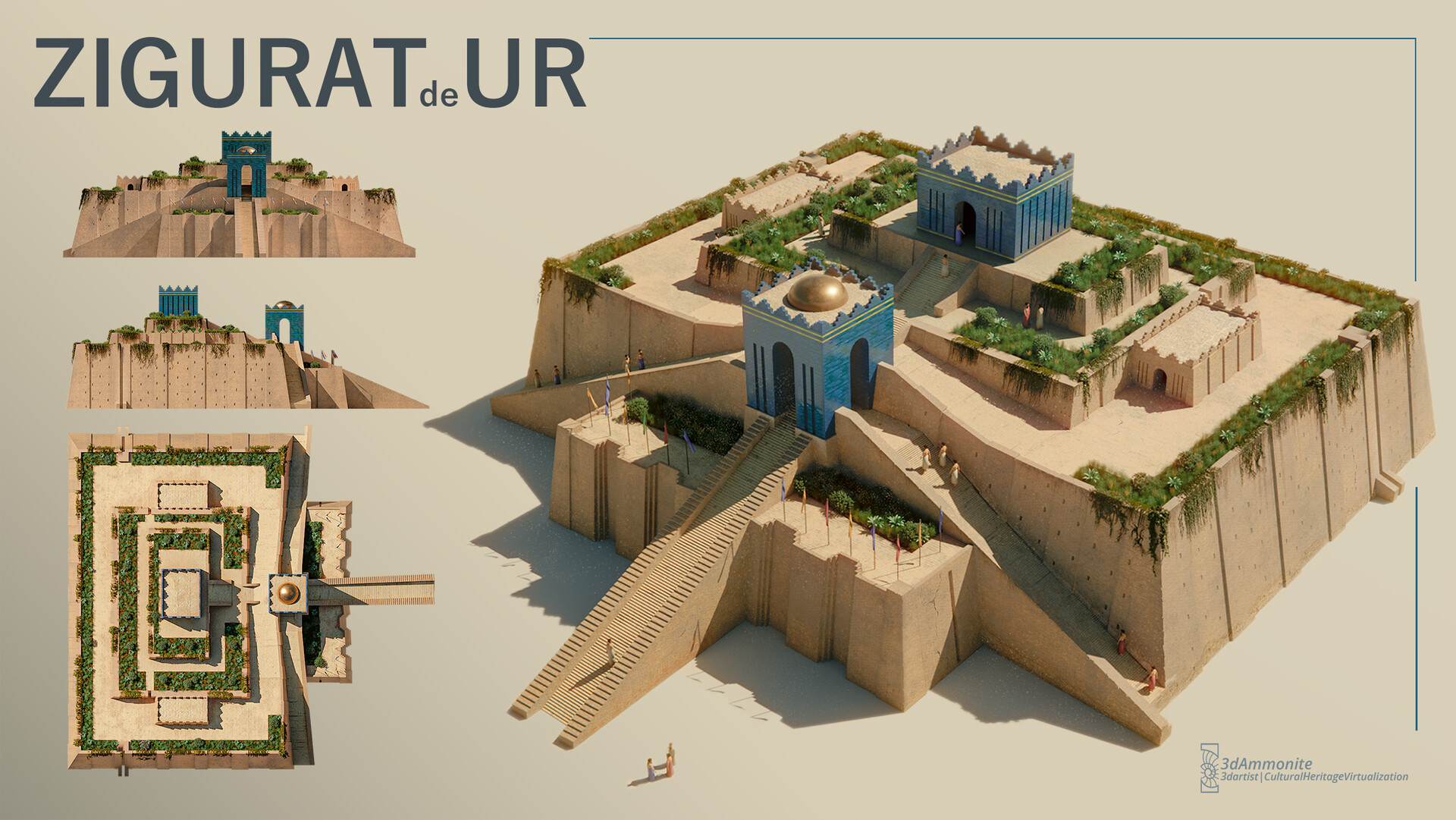 Gabriel Font - The Great Ziggurat of Ur Infographic | El gran zigurat ...