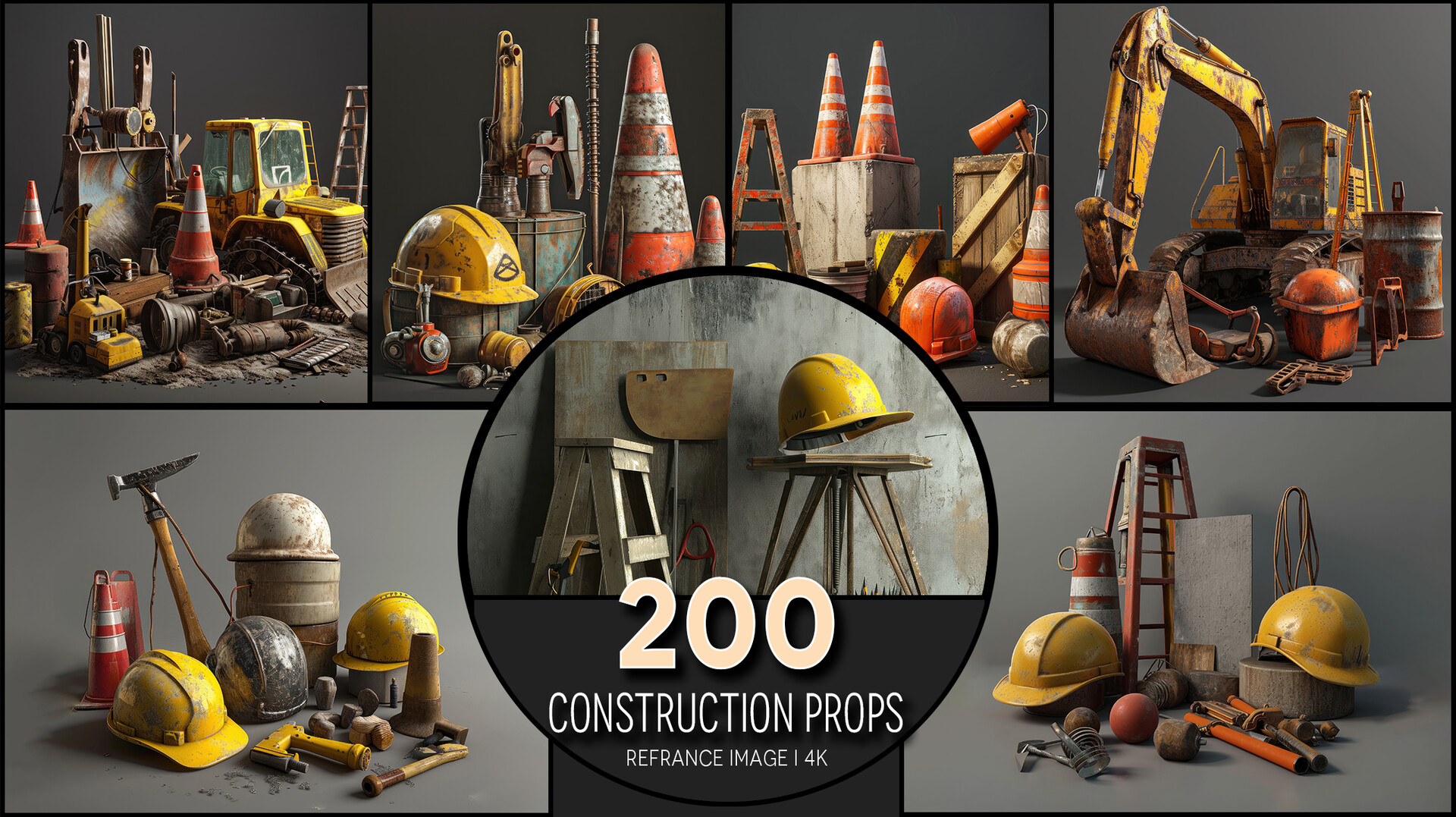Pixel Ref - Construction Props 4K Reference/Concept Images